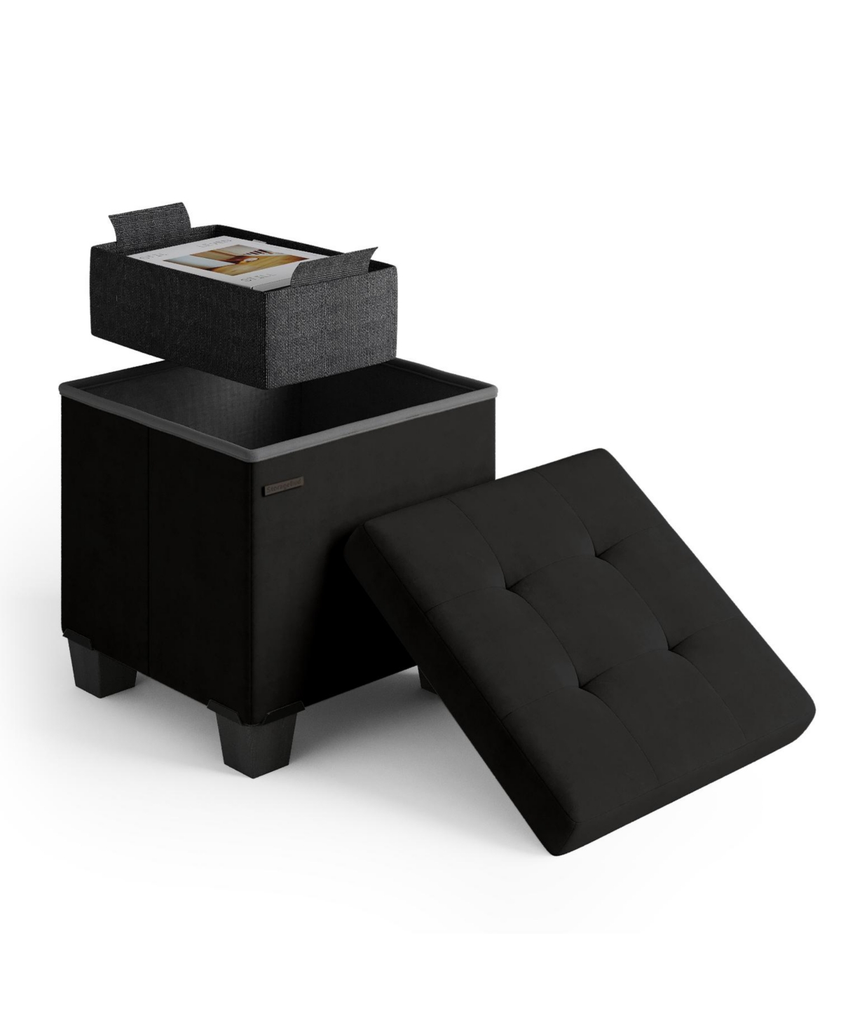 Click here for Nestl 15-Inch Velvet Cube Storage Ottoman with Bin... prices