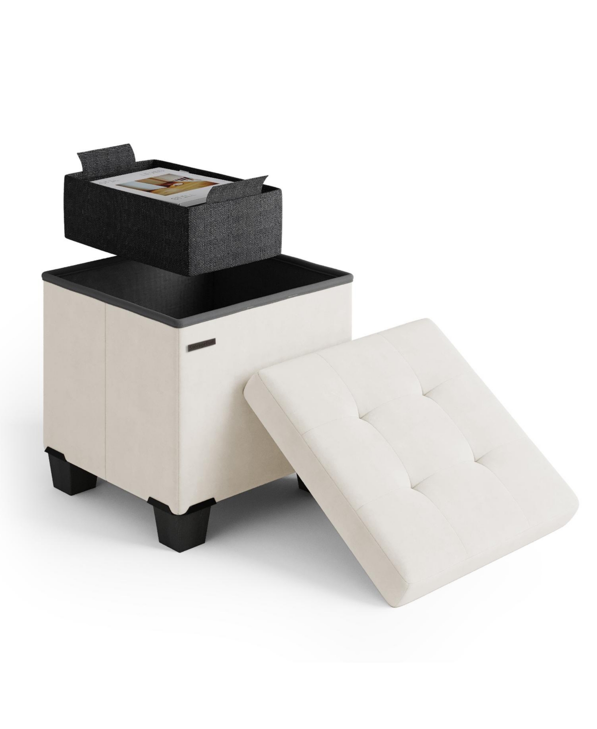 Click here for Nestl 15-Inch Velvet Cube Storage Ottoman with Bin... prices