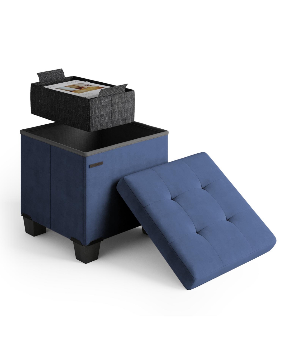 Click here for Nestl 15-Inch Velvet Cube Storage Ottoman with Bin... prices
