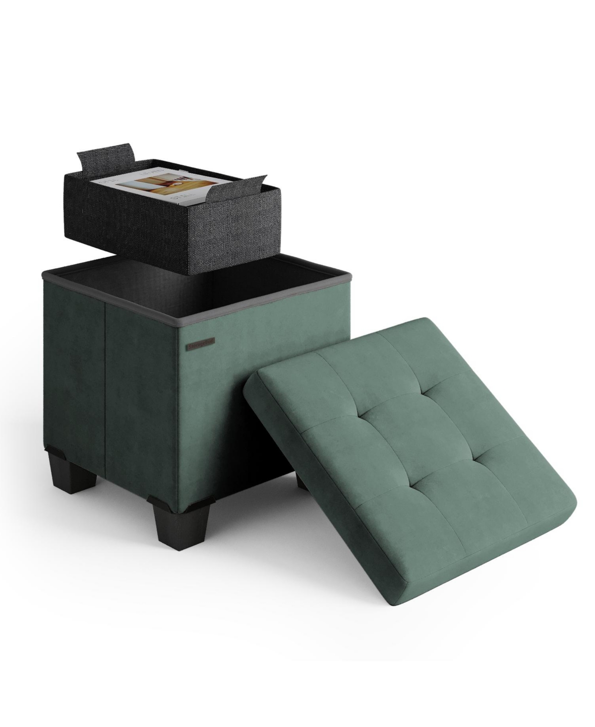 Click here for Nestl 15-Inch Velvet Cube Storage Ottoman with Bin... prices