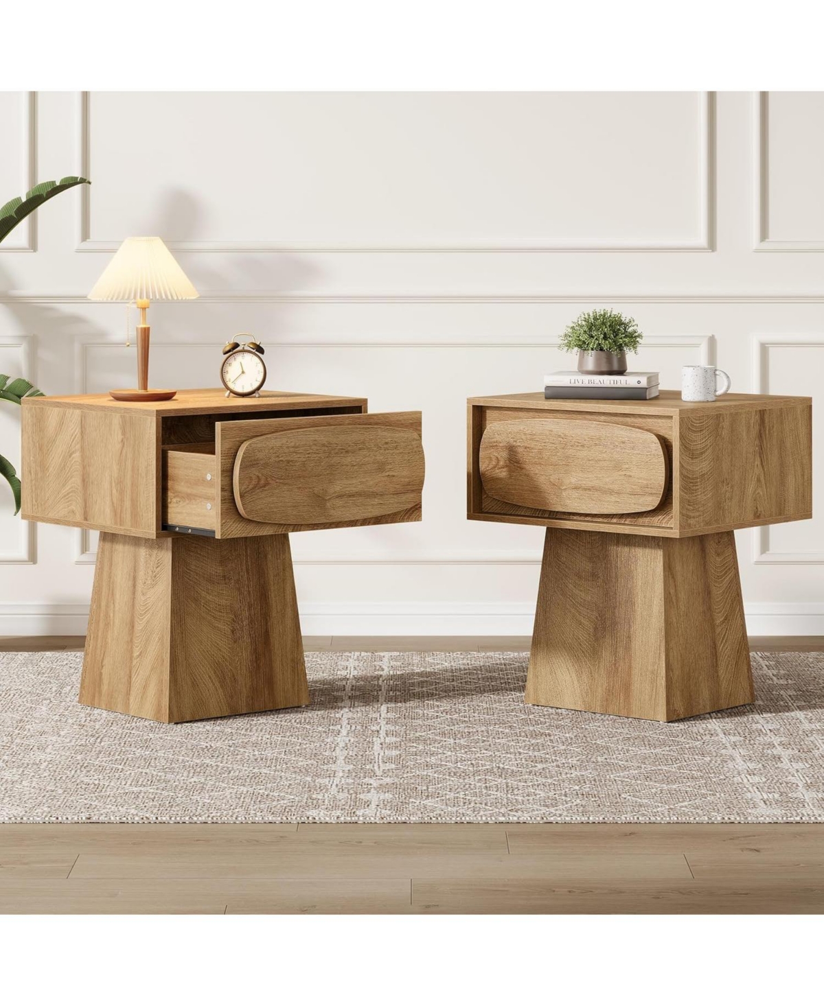 Click here for Tribesigns End Table Set of 2  with Storage Drawer... prices