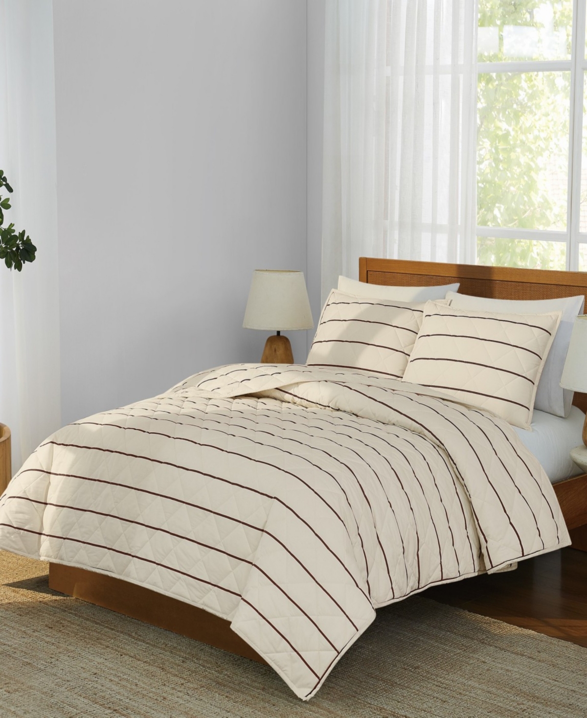 Click here for Brooklyn Loom Hayward Stripe 3-Piece Quilt Set  Fu... prices