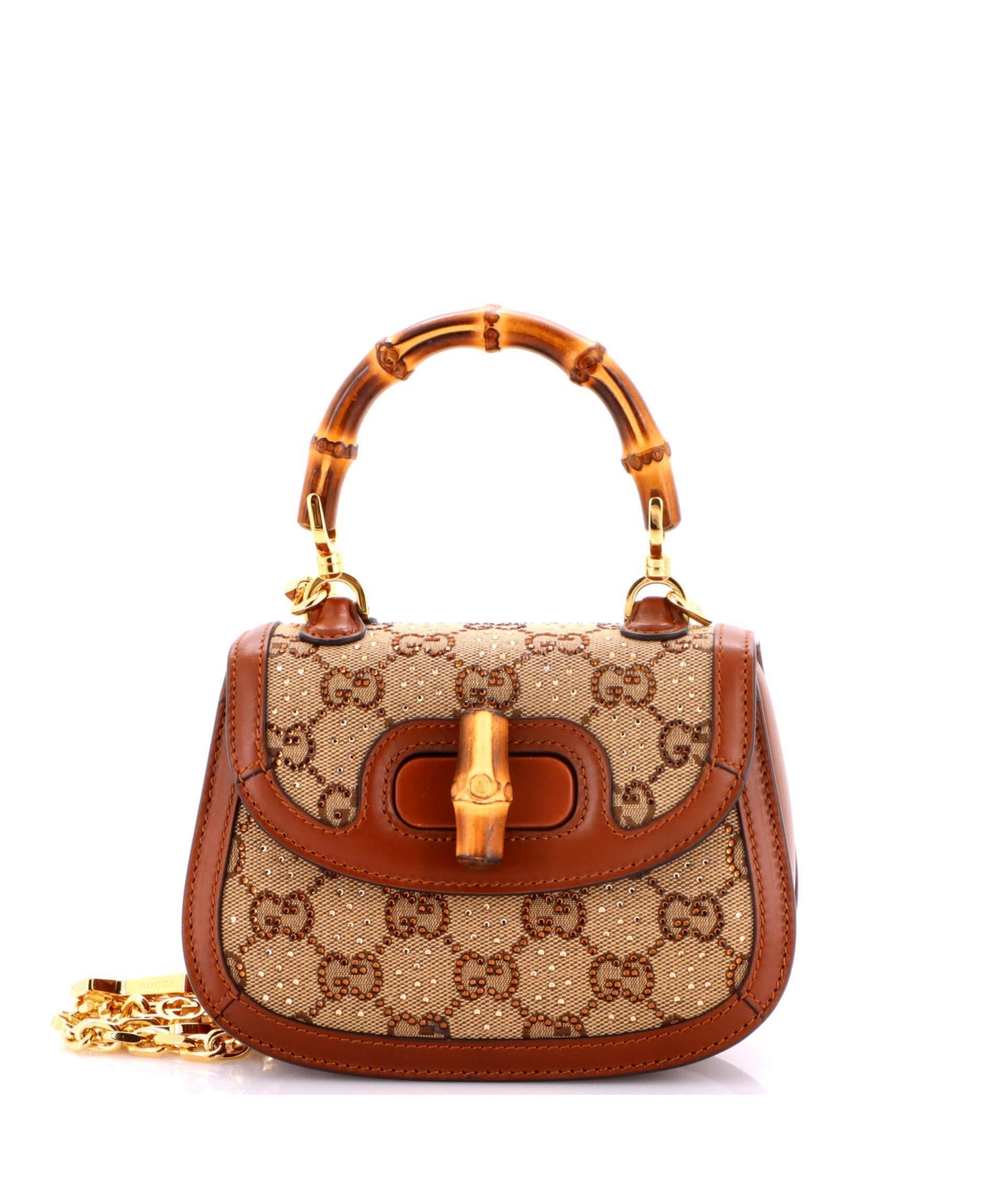 Click here for Pre-Owned Gucci Mini Bamboo 1947 Top Handle Bag Cr... prices