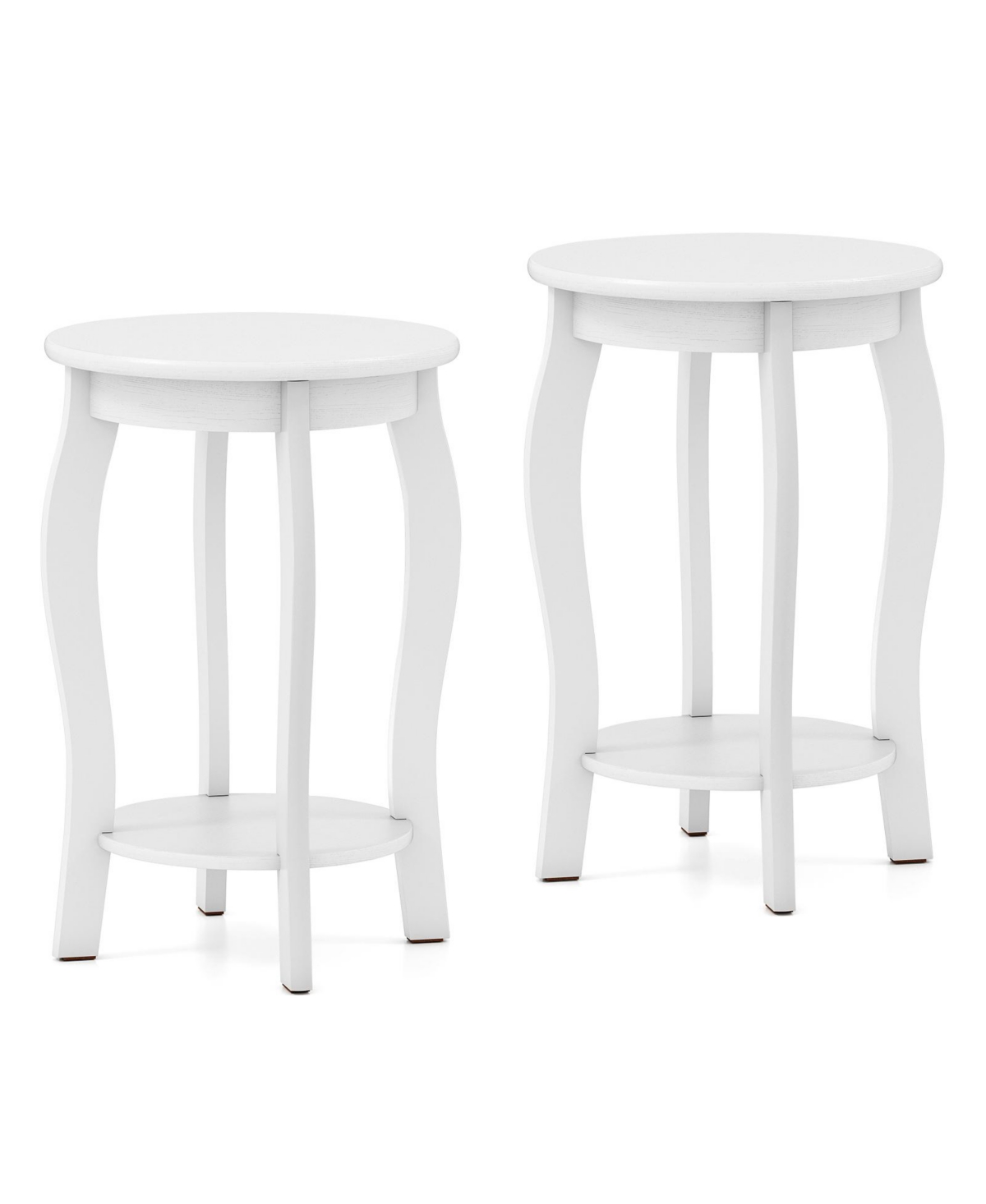 Click here for Slickblue Round End Table Set of 2 with 2-Tier Sto... prices