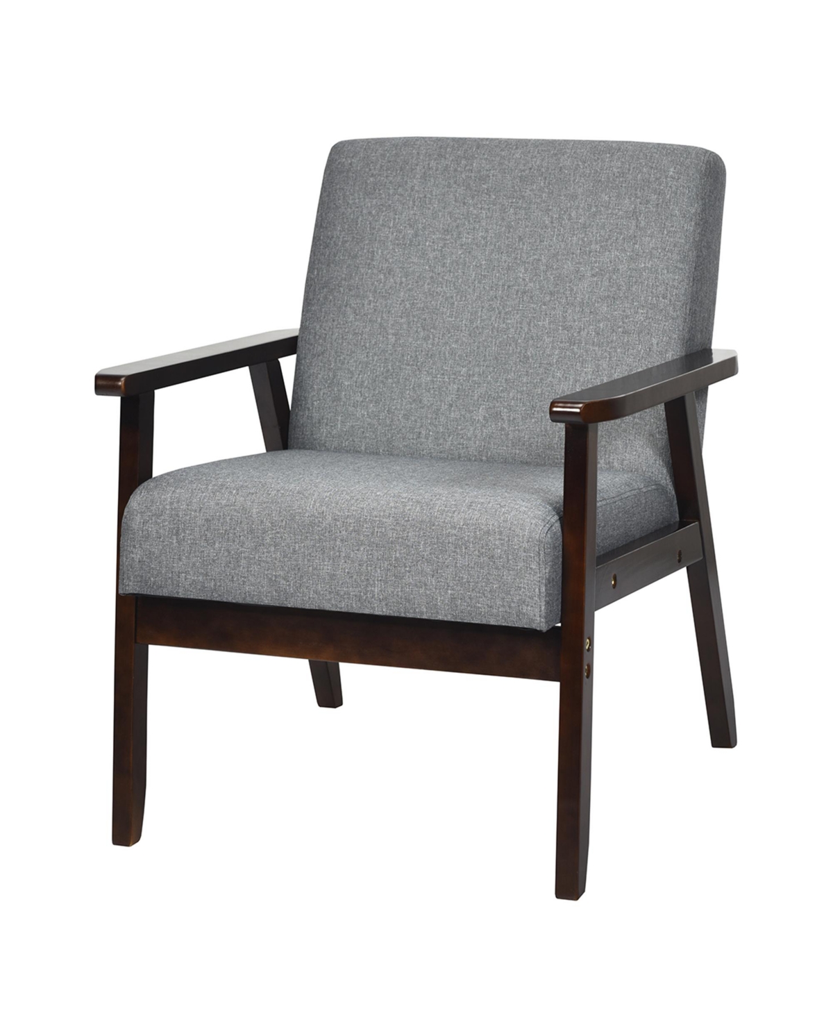 Click here for Gymax Wooden Upholstered Accent Chair Fabric Armch... prices