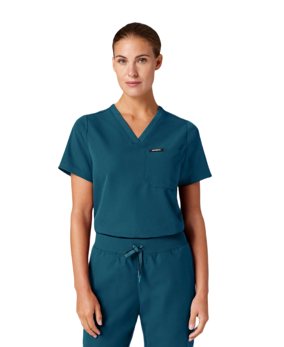 Click here for Jaanuu Womens Rhena 1-Pocket Slim V-Neck Scrub Top... prices