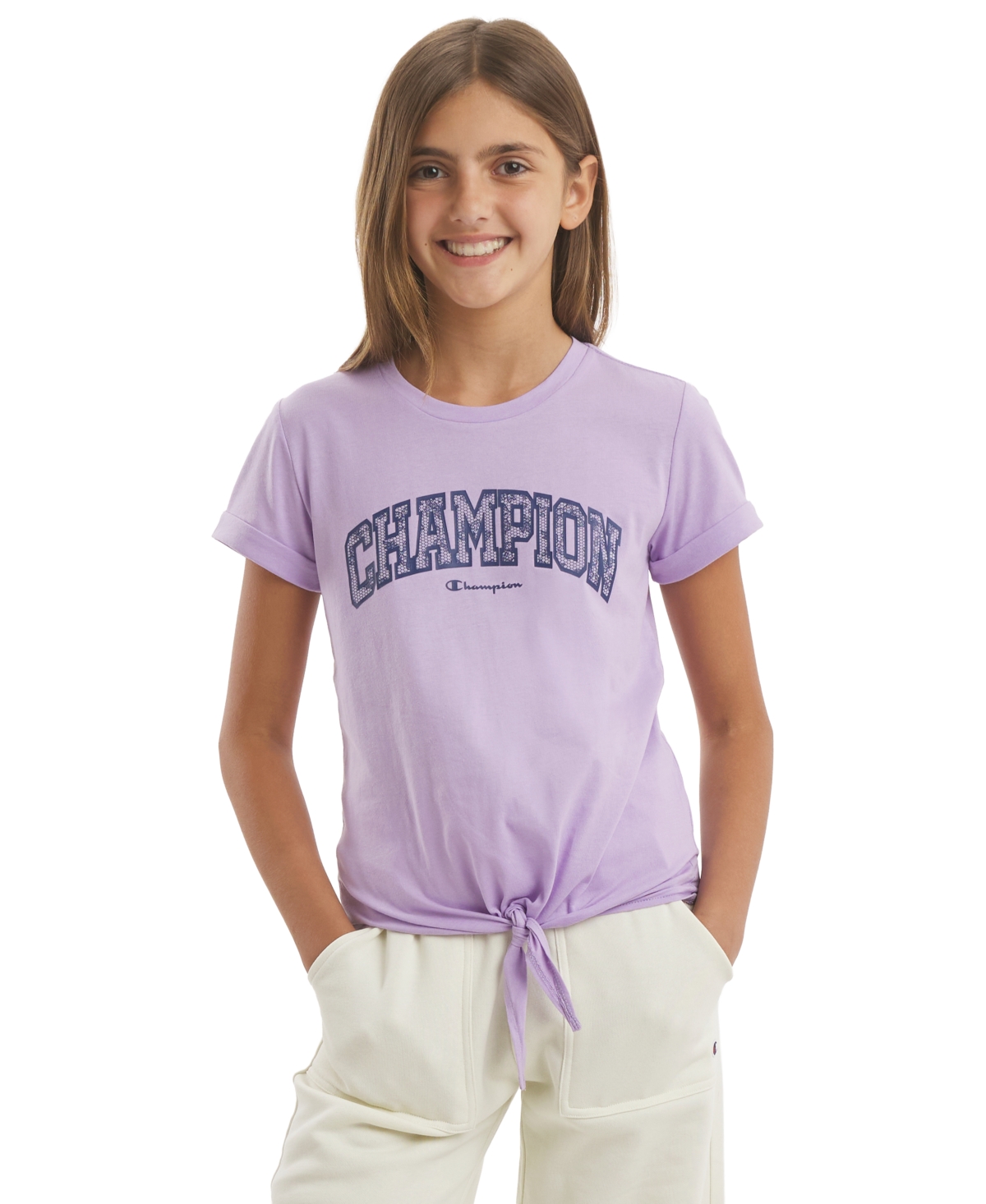 Click here for Champion Girls 7-16 Tie Front Graphic Short-Sleeve... prices