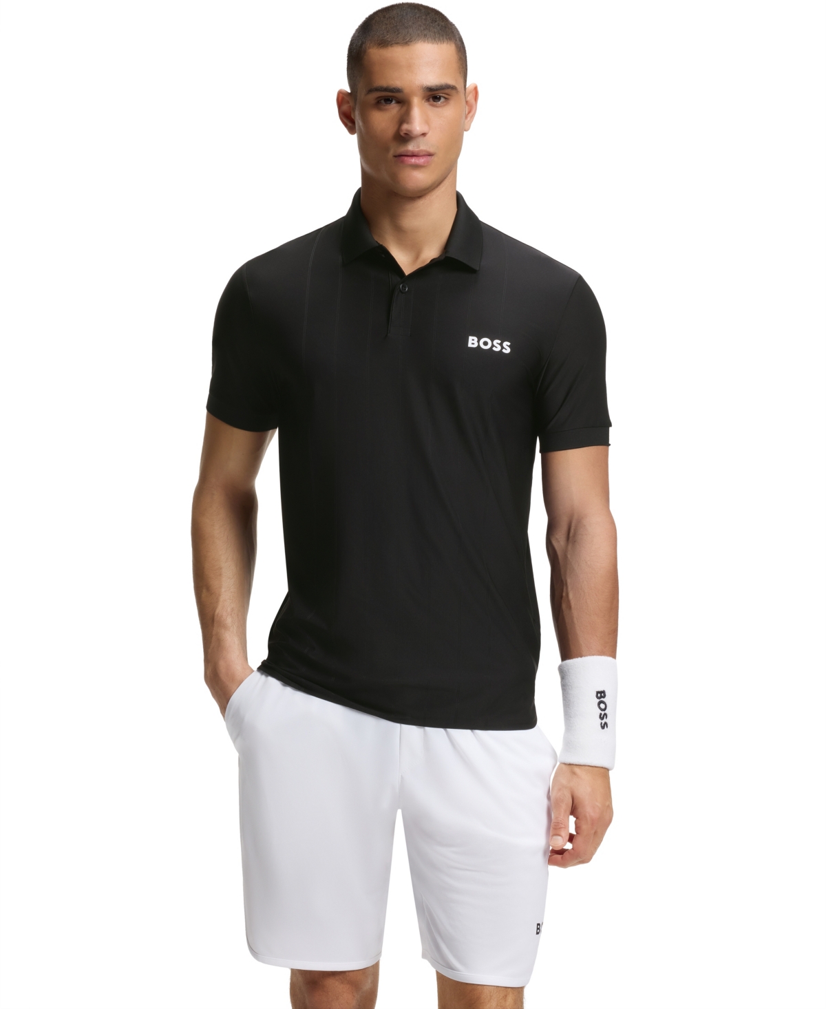Click here for Boss by Hugo Boss Mens Four-Way Stretch Stripe-Jer... prices