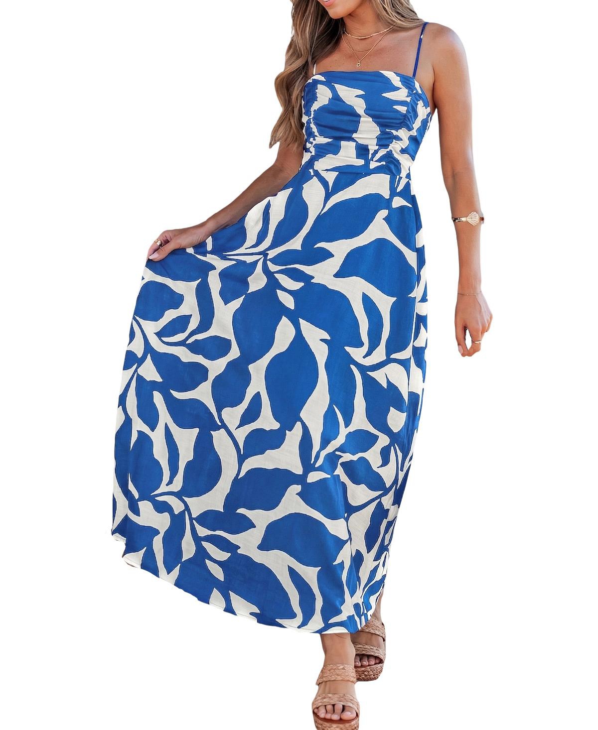 Click here for Cupshe Womens Abstract Print Ruched Bust Midi Beac... prices