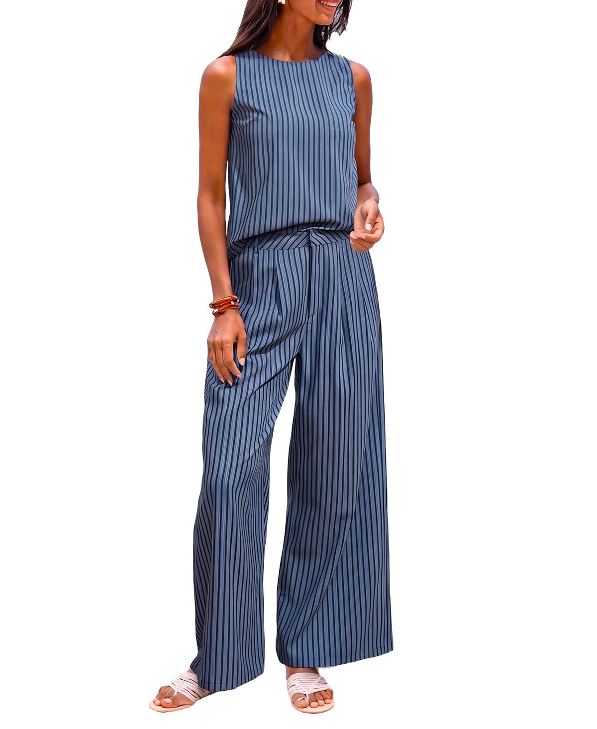 Click here for Cupshe Womens Vertical Stripe Sleeveless Top and W... prices