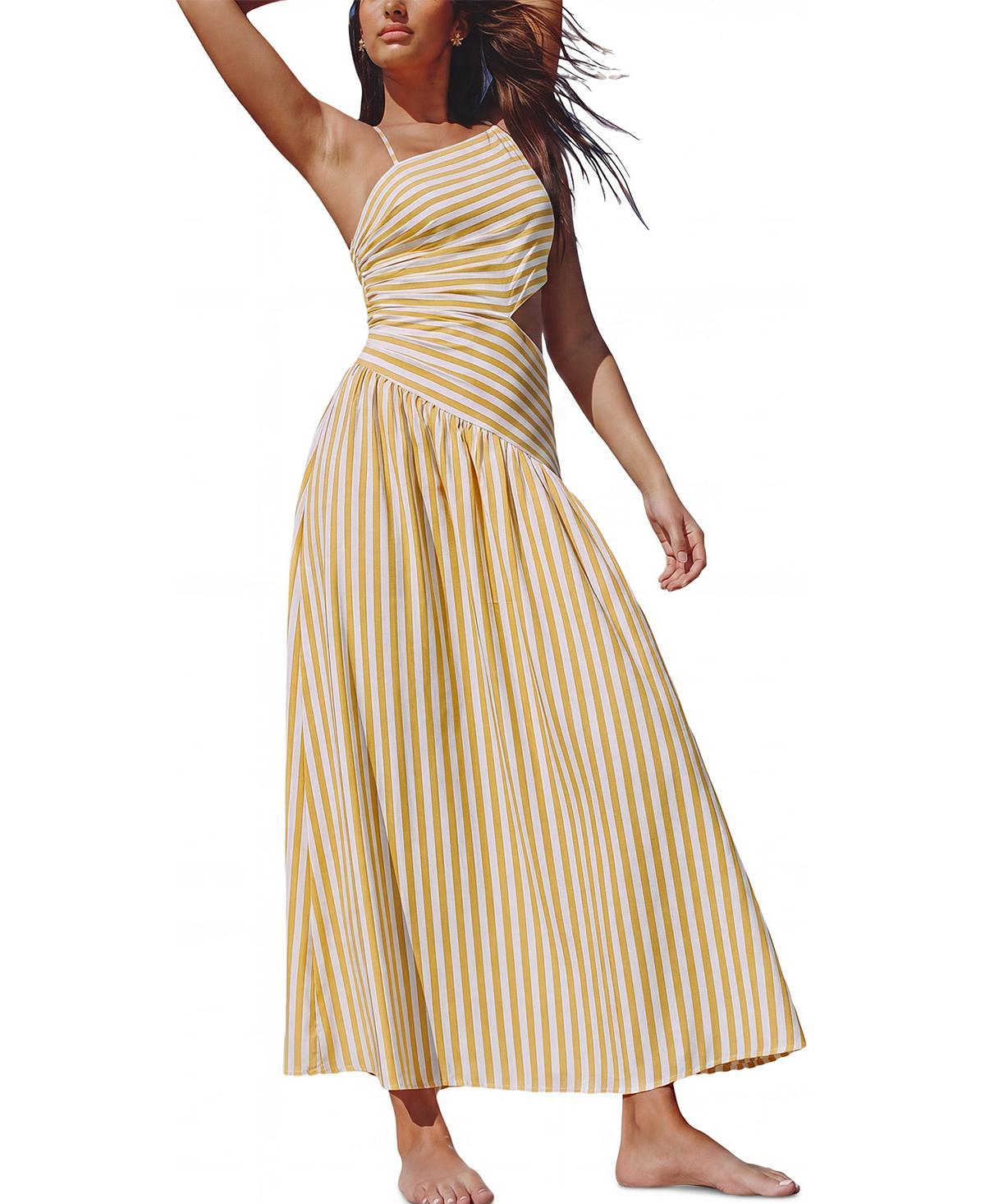 Click here for Cupshe Womens Good as Gold Striped Maxi Beach Dres... prices