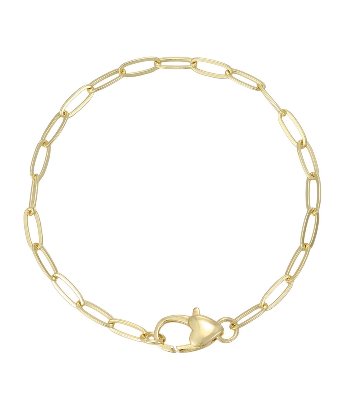 Click here for Adornia Gold Heart Lock Paperclip Chain Bracelet -... prices