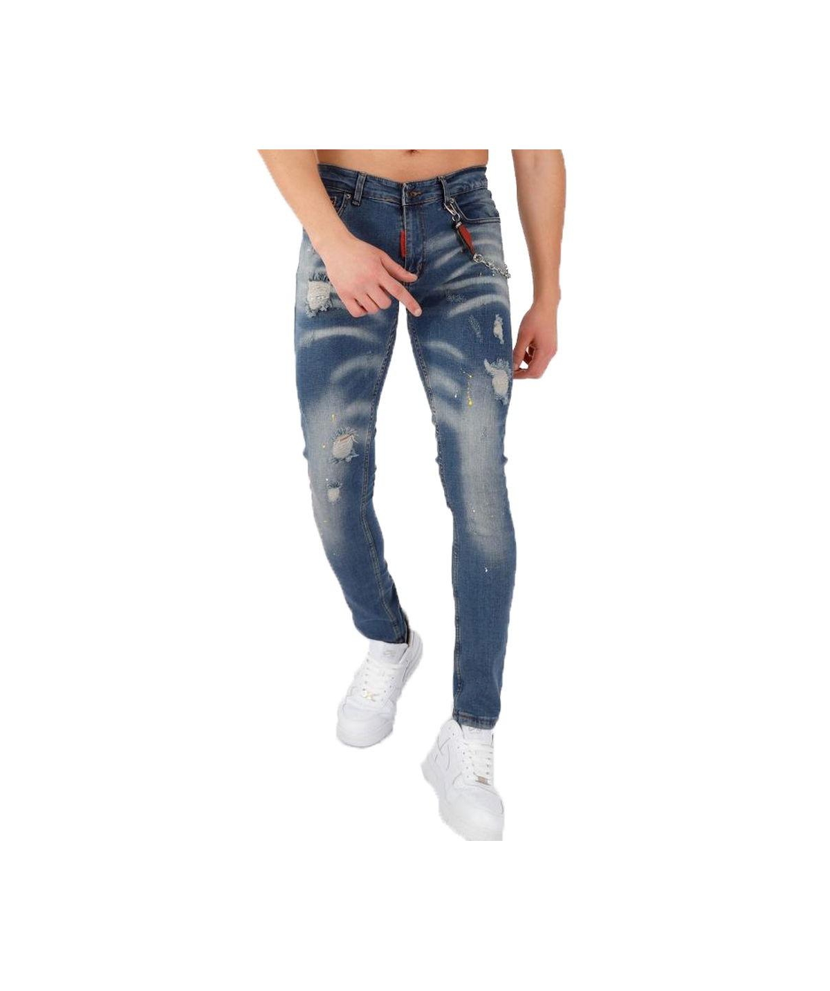 Click here for Elie Balleh Mens Distressed Slim Fit Jeans - Indig... prices