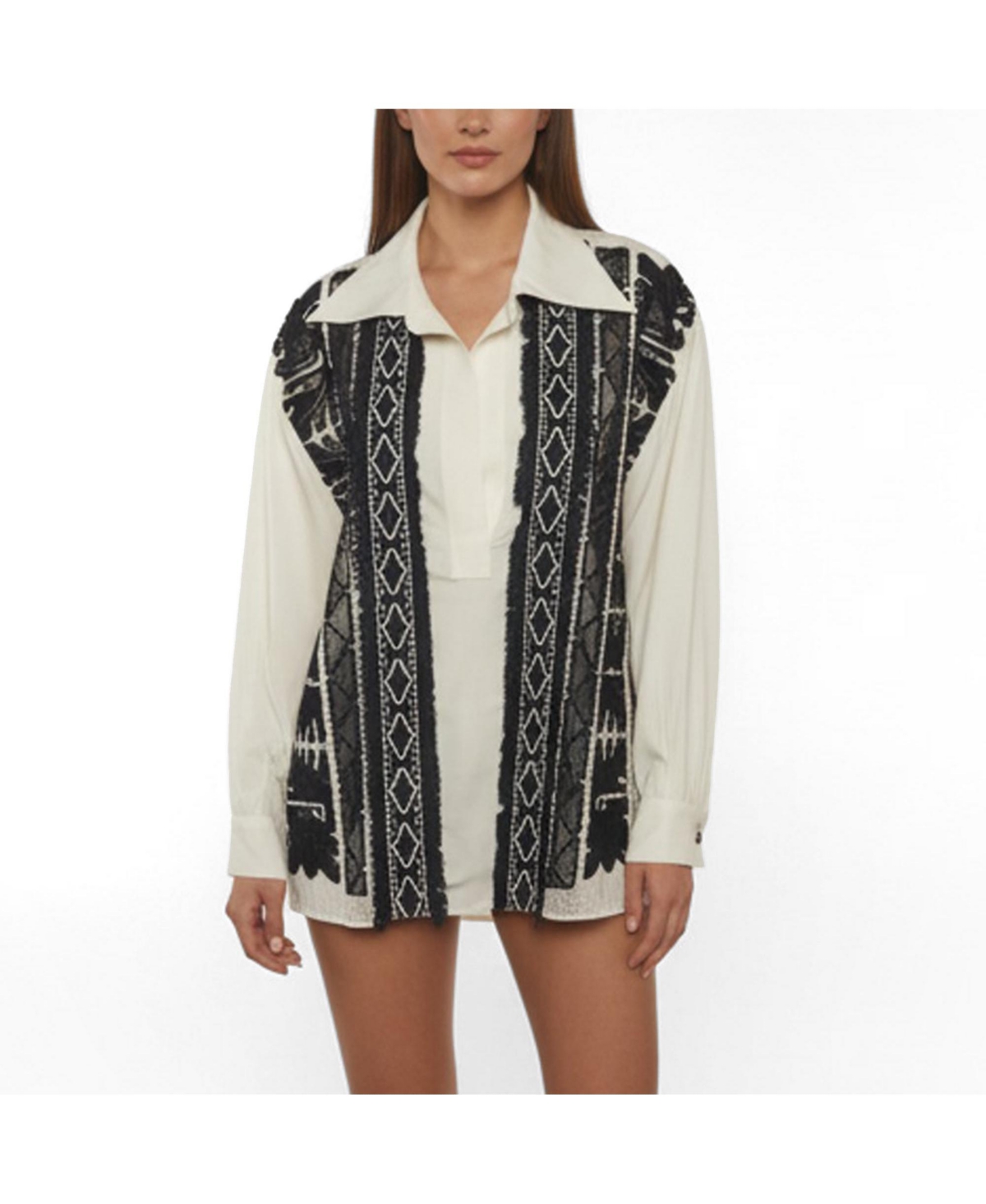 Click here for Pre-Owned Chloe Womens Embroidered Panel Crepe Blo... prices