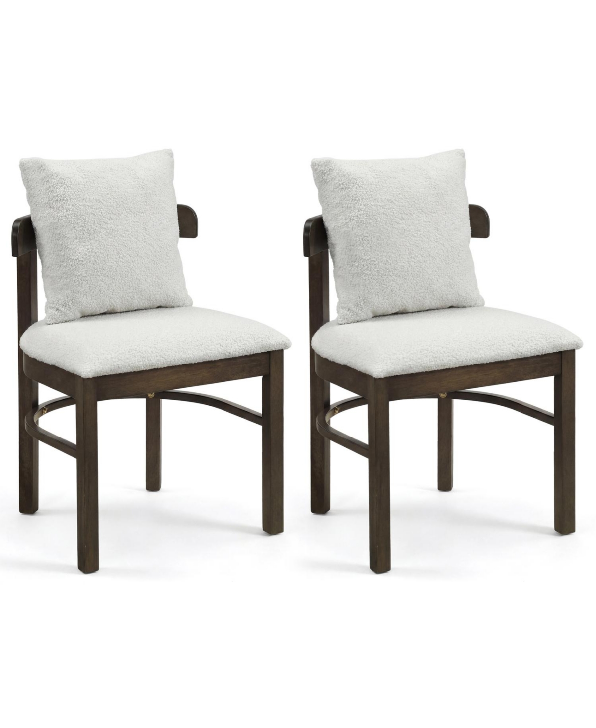 Click here for Slickblue Set of 2 Wood Dining Chairs Fabric Uphol... prices