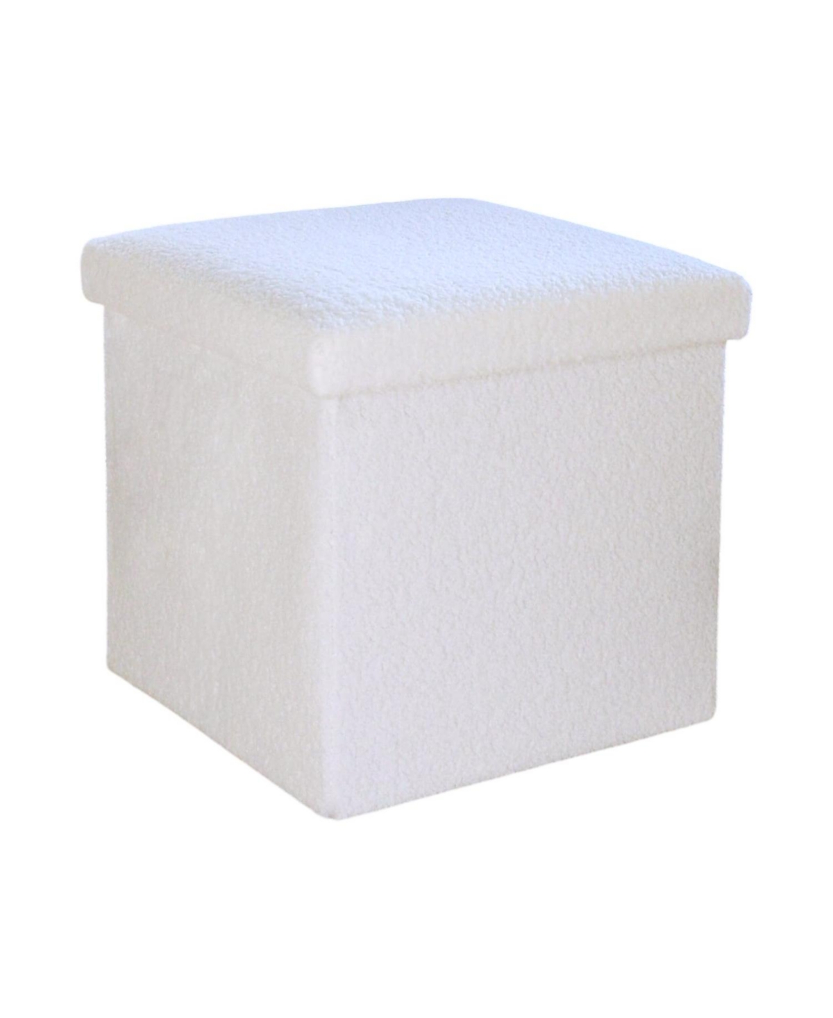 Click here for HomeRoots 12 Boucle Cube Storage Ottoman - White prices