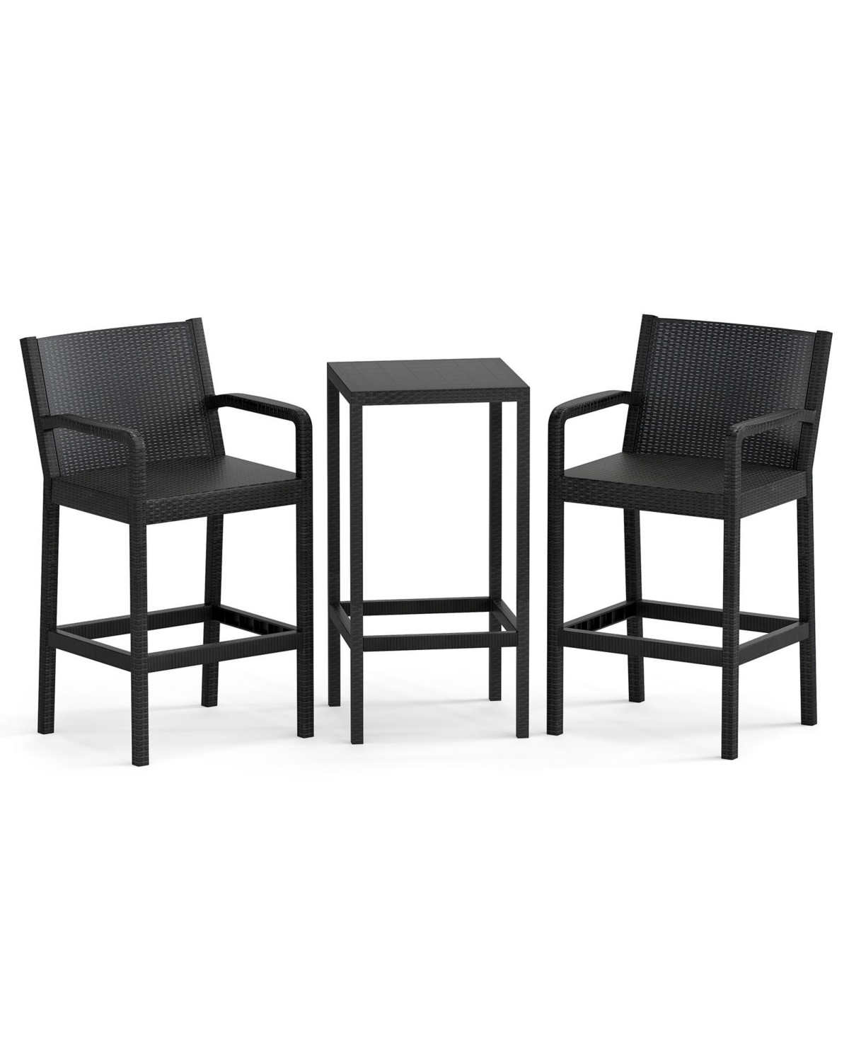 Click here for Gymax 3 Piece Patio Bar Set Bistro Table and Chair... prices