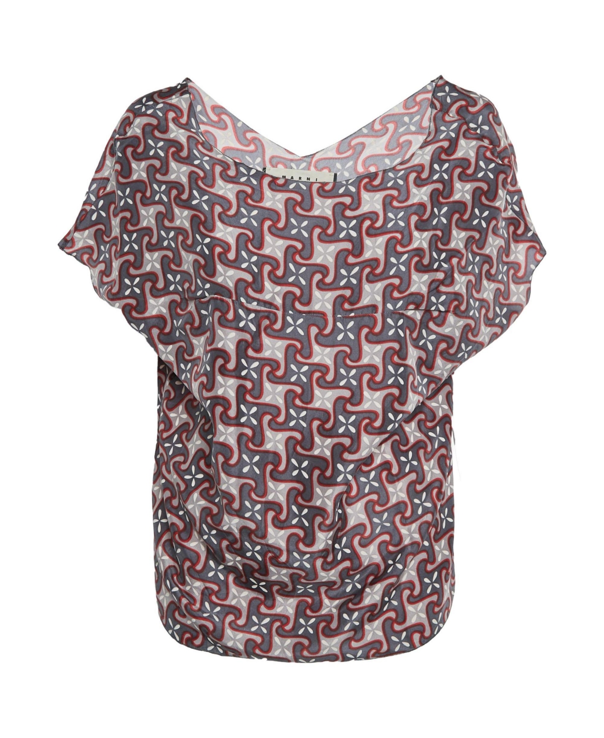 Click here for Pre-Owned Marni Womens Geometric Print Silk Draped... prices