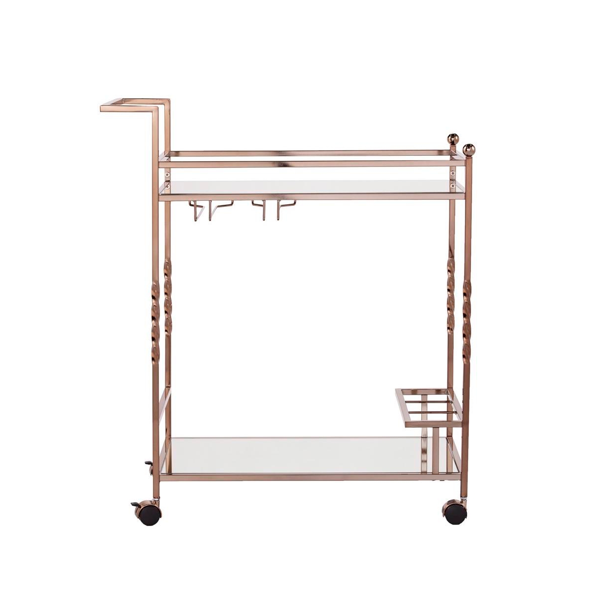 Click here for Augusta Home Ivers Metal Mirrored Bar Cart - Champ... prices