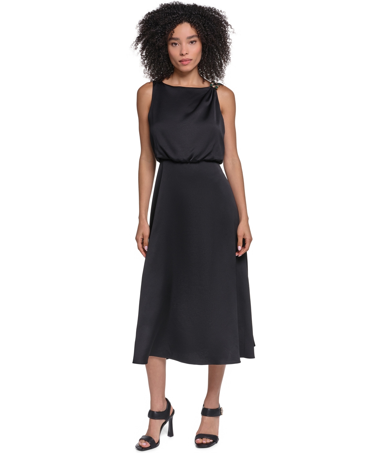 Click here for Karl Lagerfeld Paris Womens Satin Sleeveless Midi... prices
