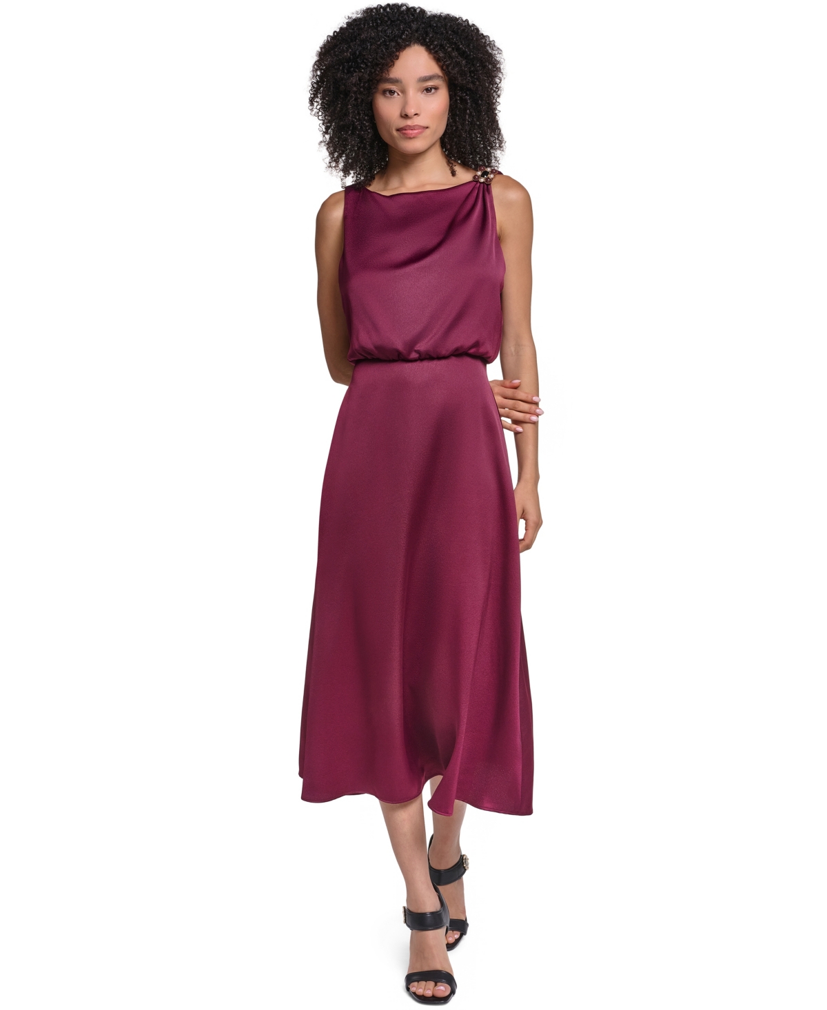 Click here for Karl Lagerfeld Paris Womens Satin Sleeveless Midi... prices