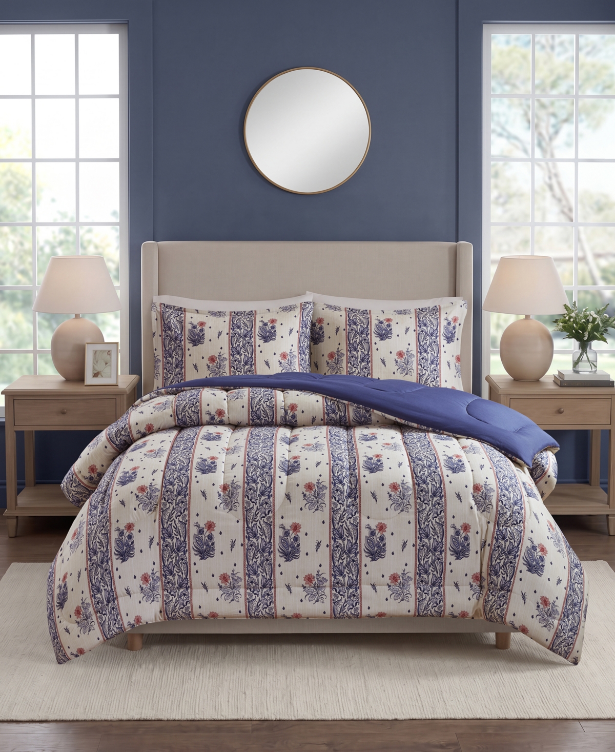 Click here for Sabine Reversible 3-Piece Comforter Sets - Navy prices