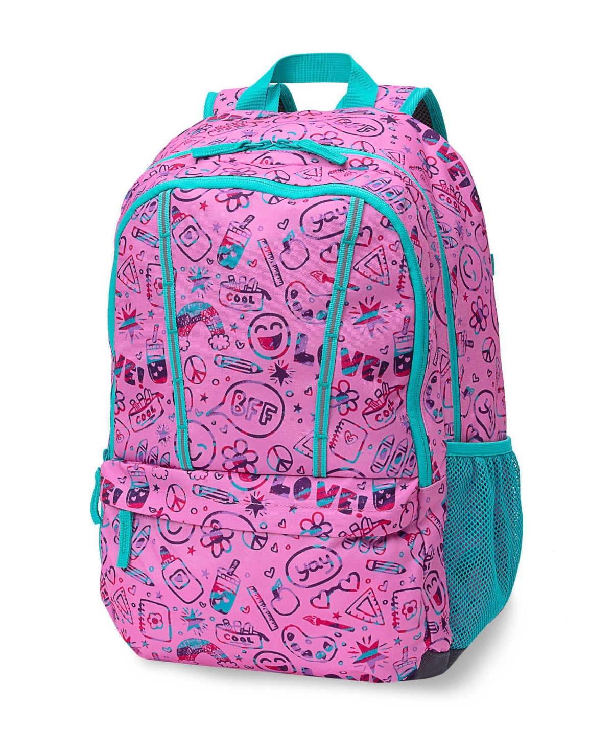 Lands End Kids ClassMate Large Backpack - Doodle/pink