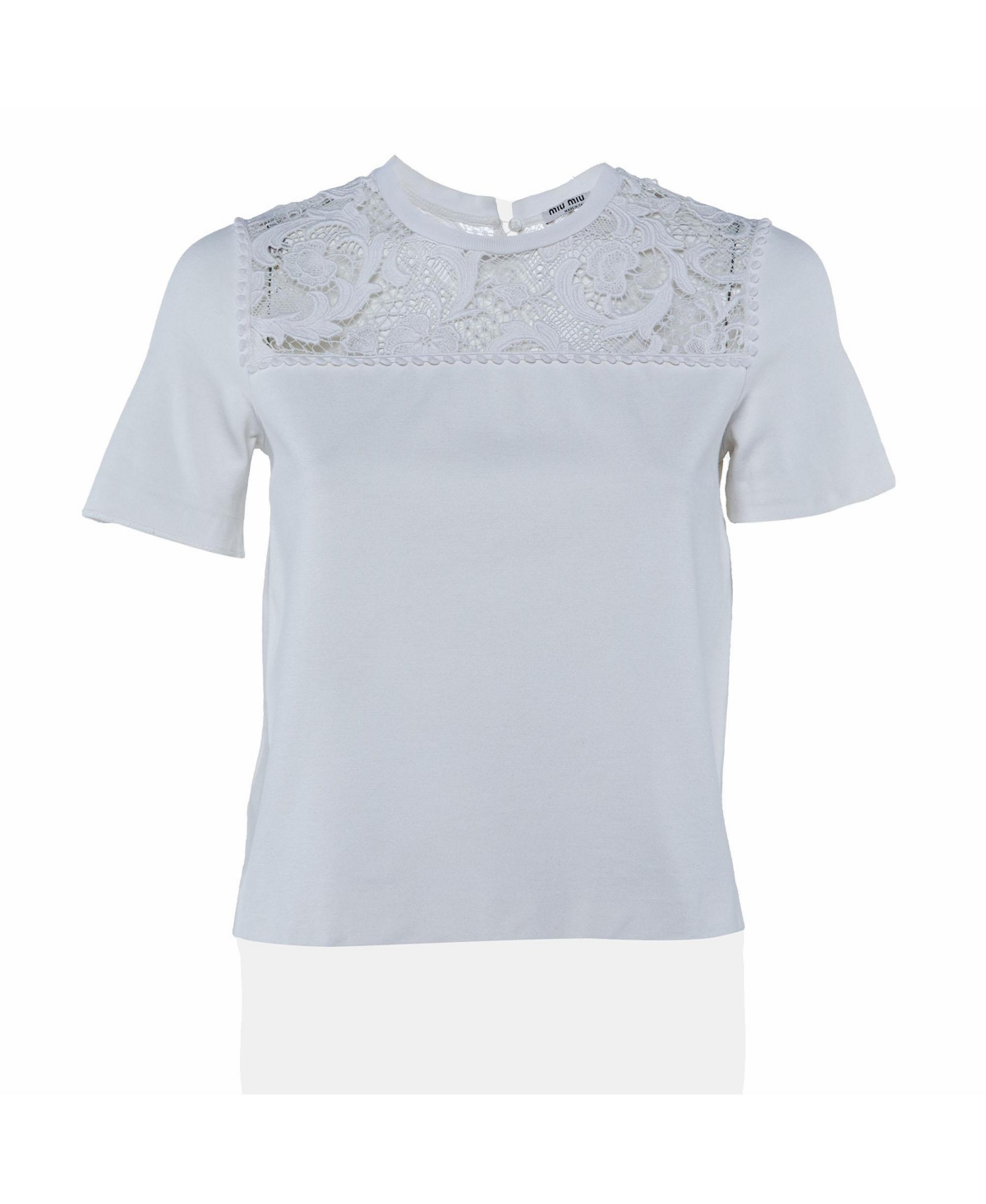 Click here for Pre-Owned Miu Miu Womens Lace-Paneled Knit Top prices