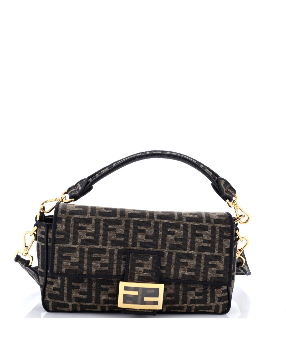 Click here for Pre-Owned Fendi Medium Baguette Nm Bag Zucca Canva... prices