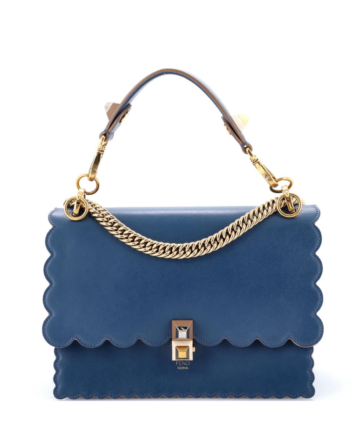 Click here for Pre-Owned Fendi Medium Kan I Bag Leather - Blue prices