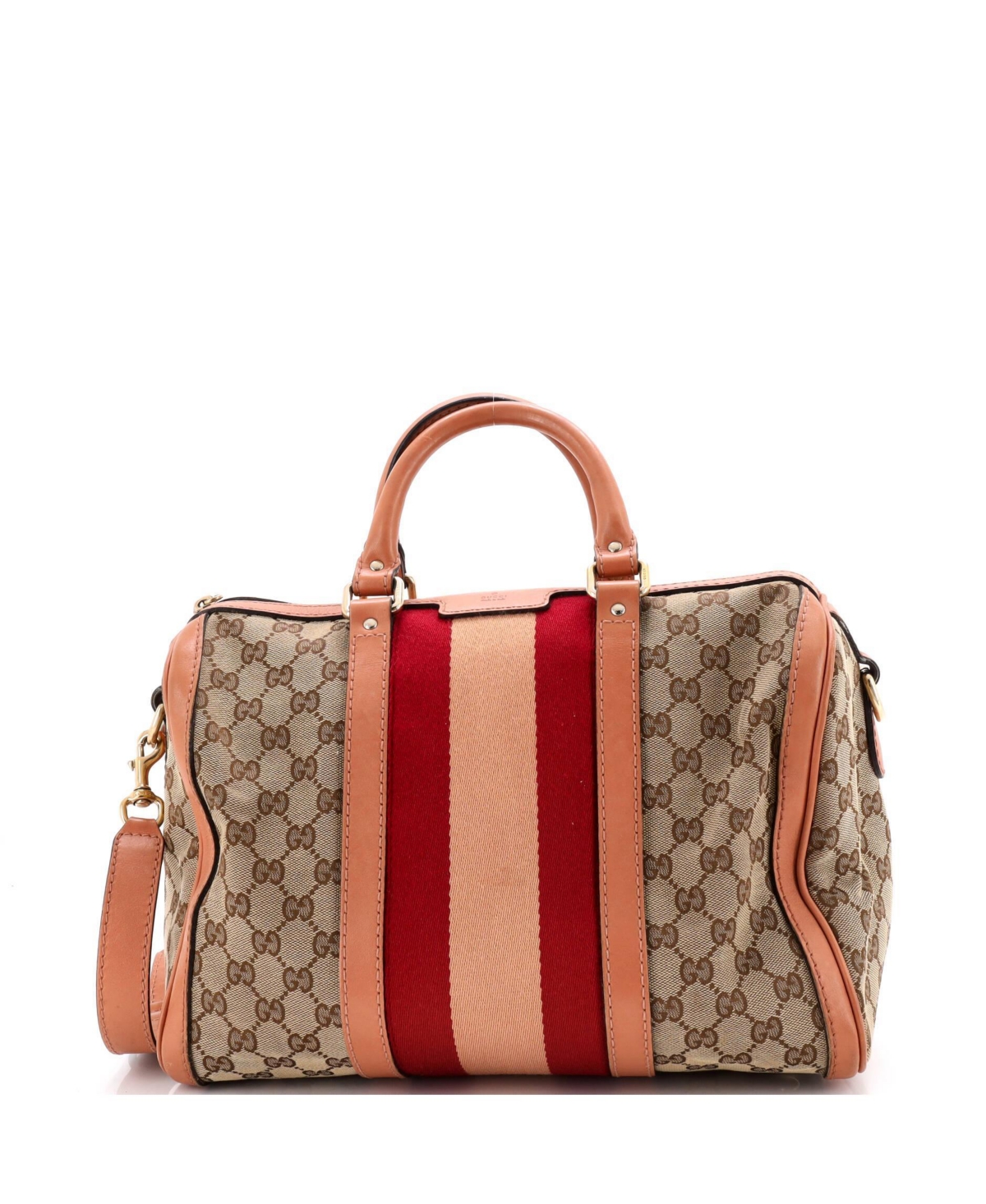 Click here for Pre-Owned Gucci Medium Vintage Web Boston Bag Gg C... prices
