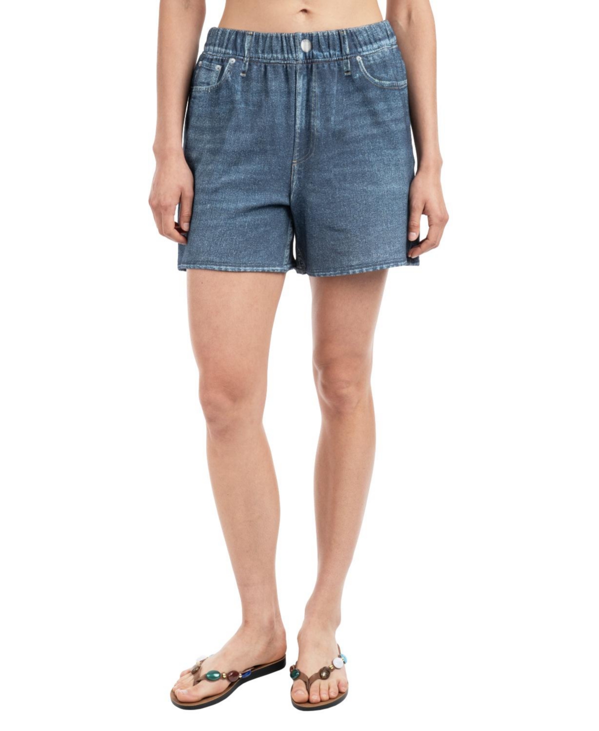 Click here for Elle Collection Womens Knit Denim Jort - Dark wash prices
