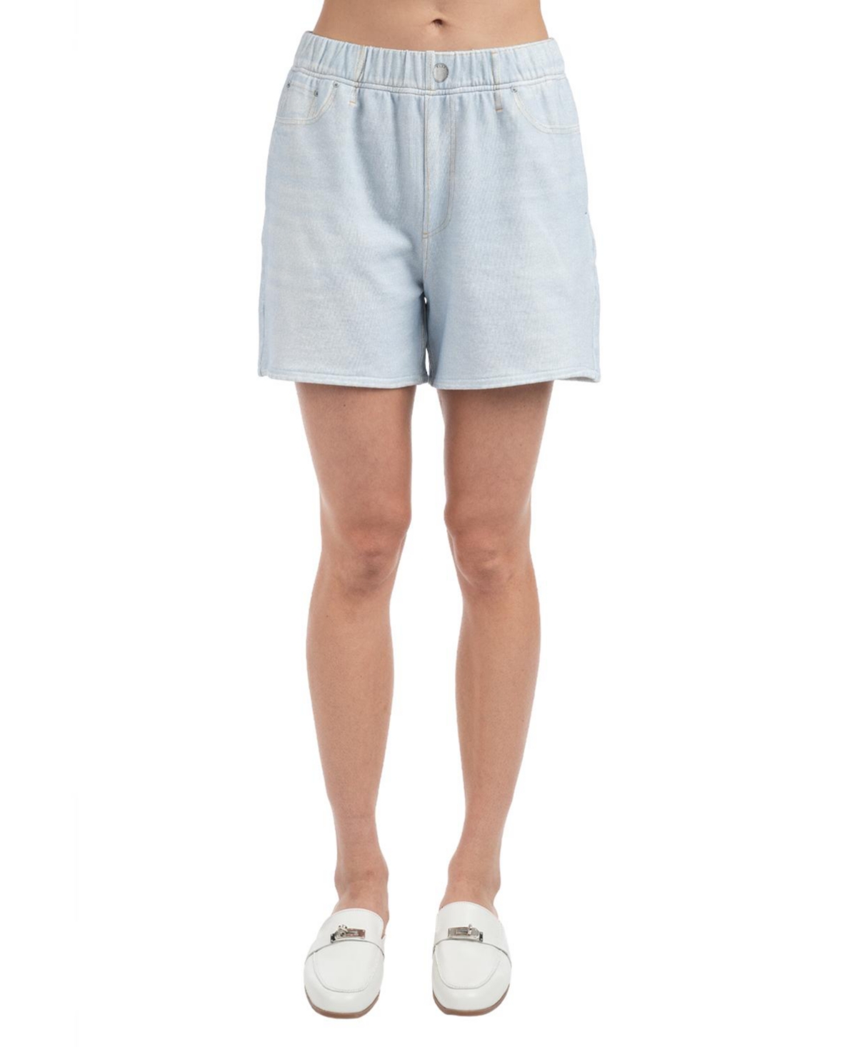 Click here for Elle Collection Womens Knit Denim Jort - Light was... prices