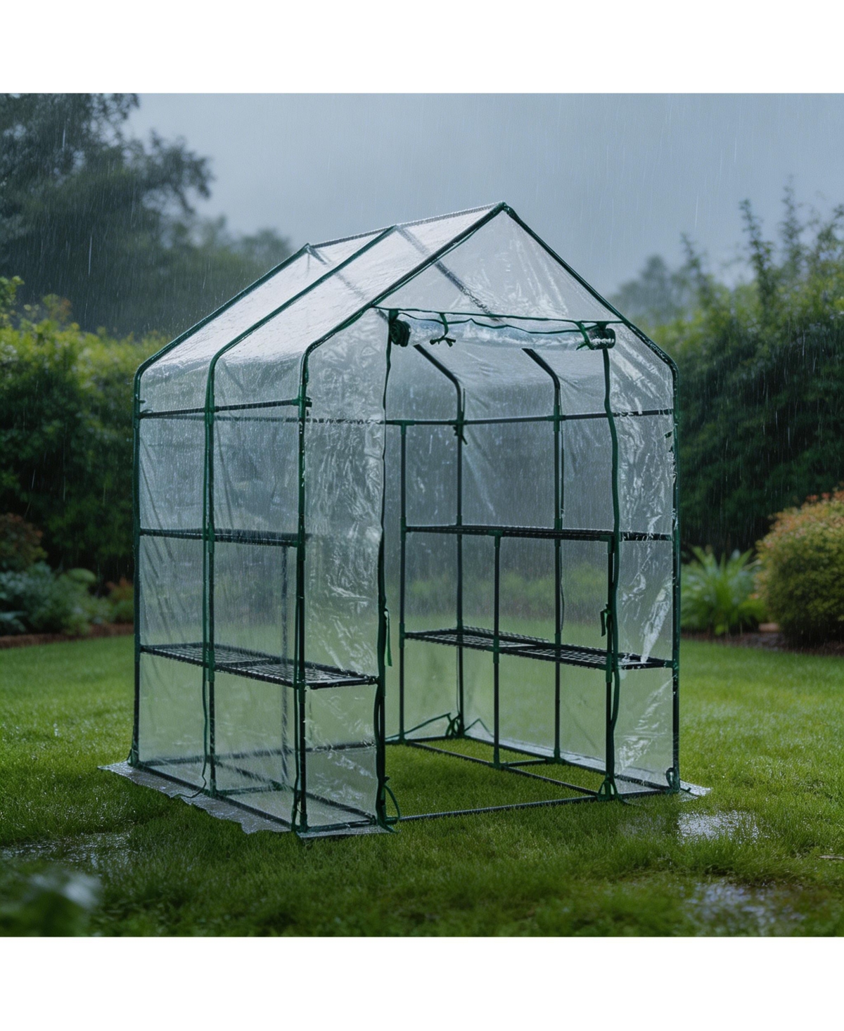 Click here for homfan 56.3x56.3x76.77 Walk-in Greenhouse with Iro... prices