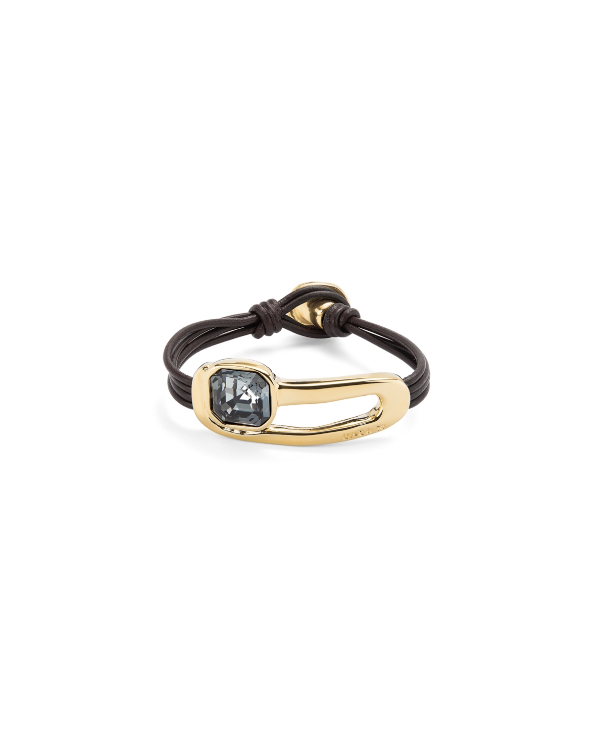 Click here for UNODE50 Leather bracelet with black details - Blac... prices
