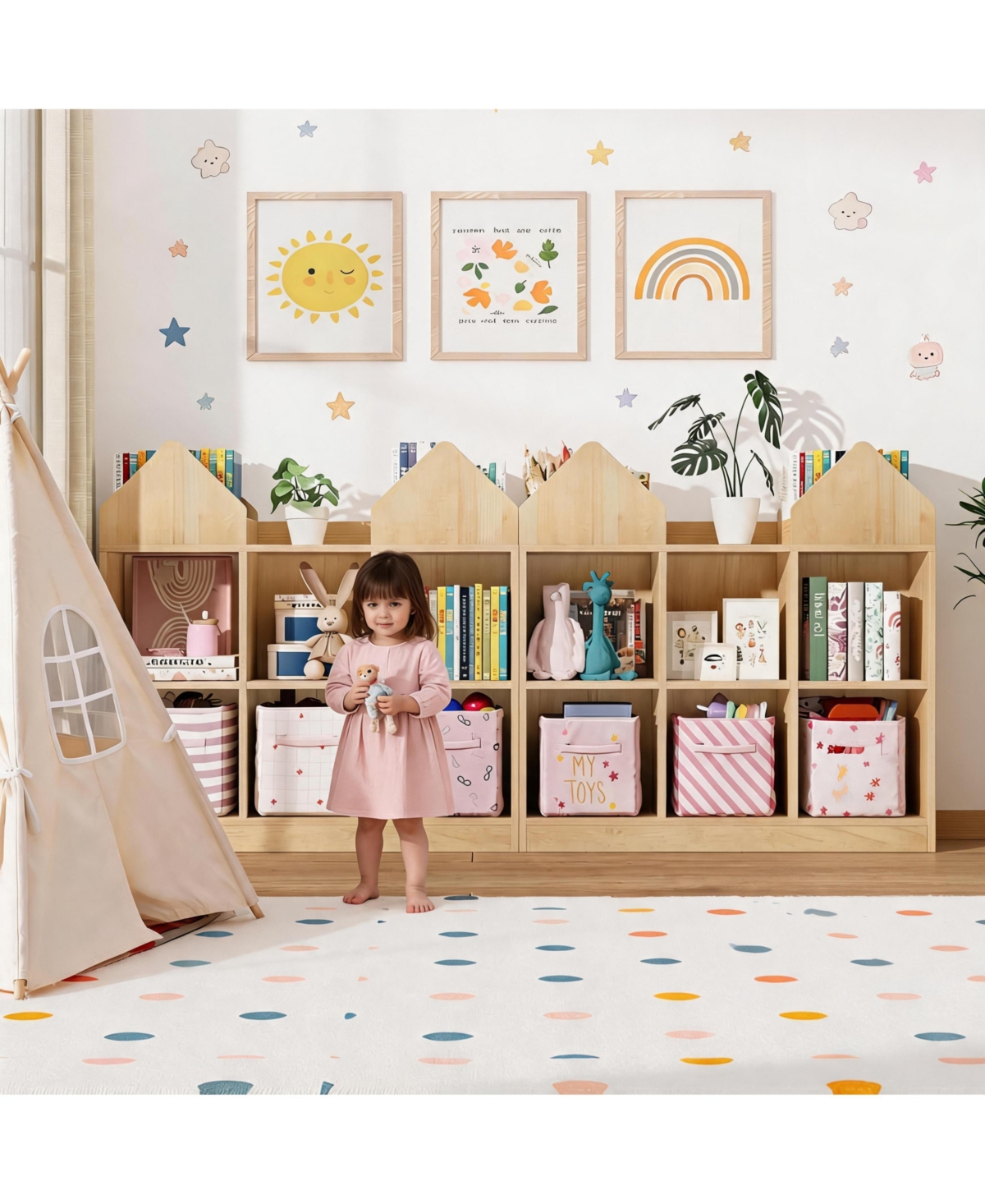 Click here for homfan Set of 2 Kids Castle Cube Toy Storage Organ... prices