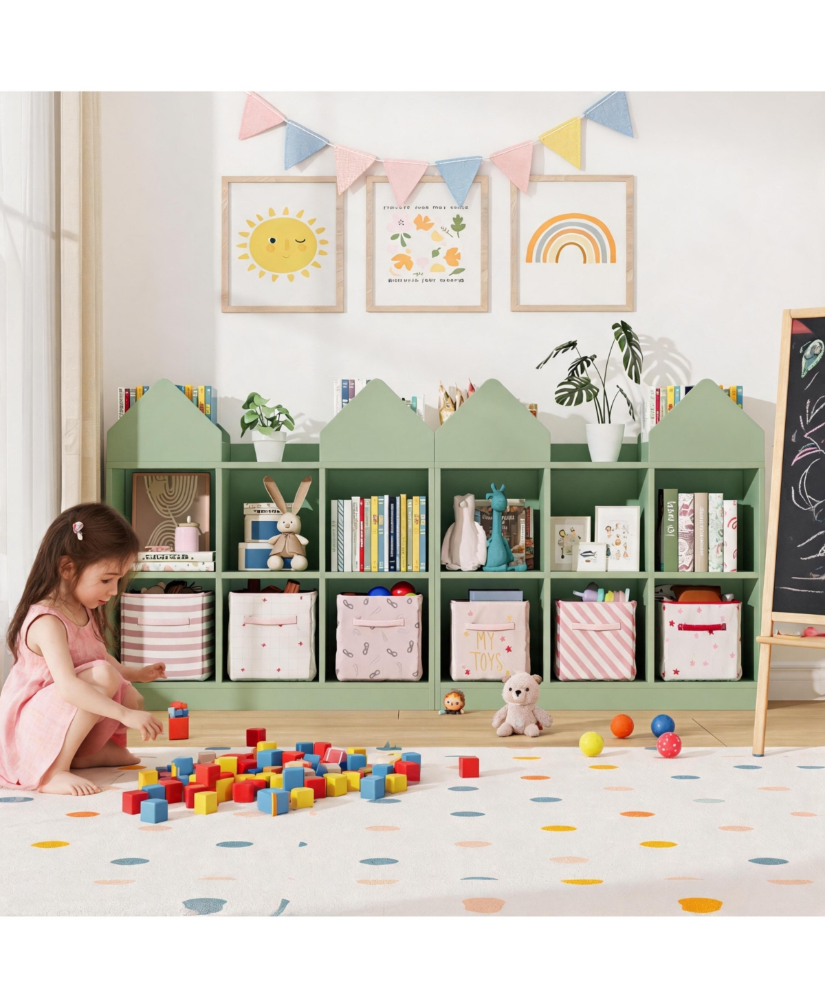 Click here for homfan Set of 2 Kids Castle Cube Toy Storage Organ... prices