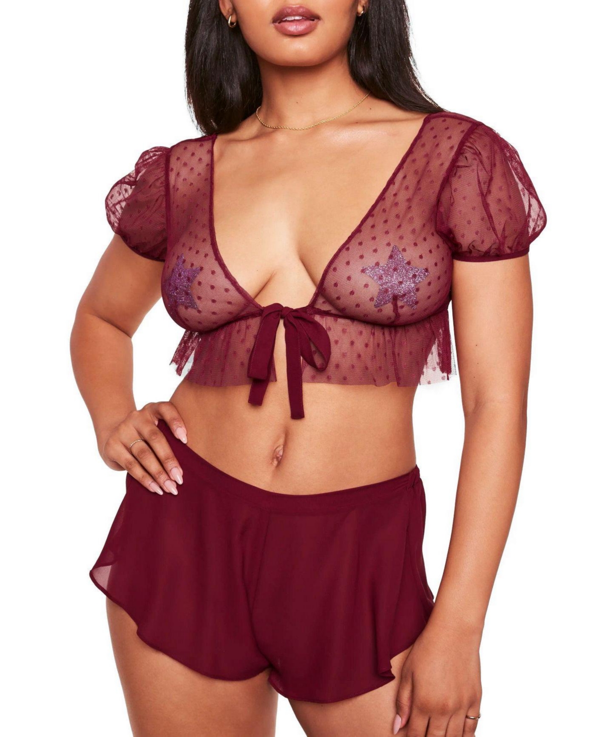 Click here for Adore Me Womens Lindy Crop Top and Short Set Linge... prices