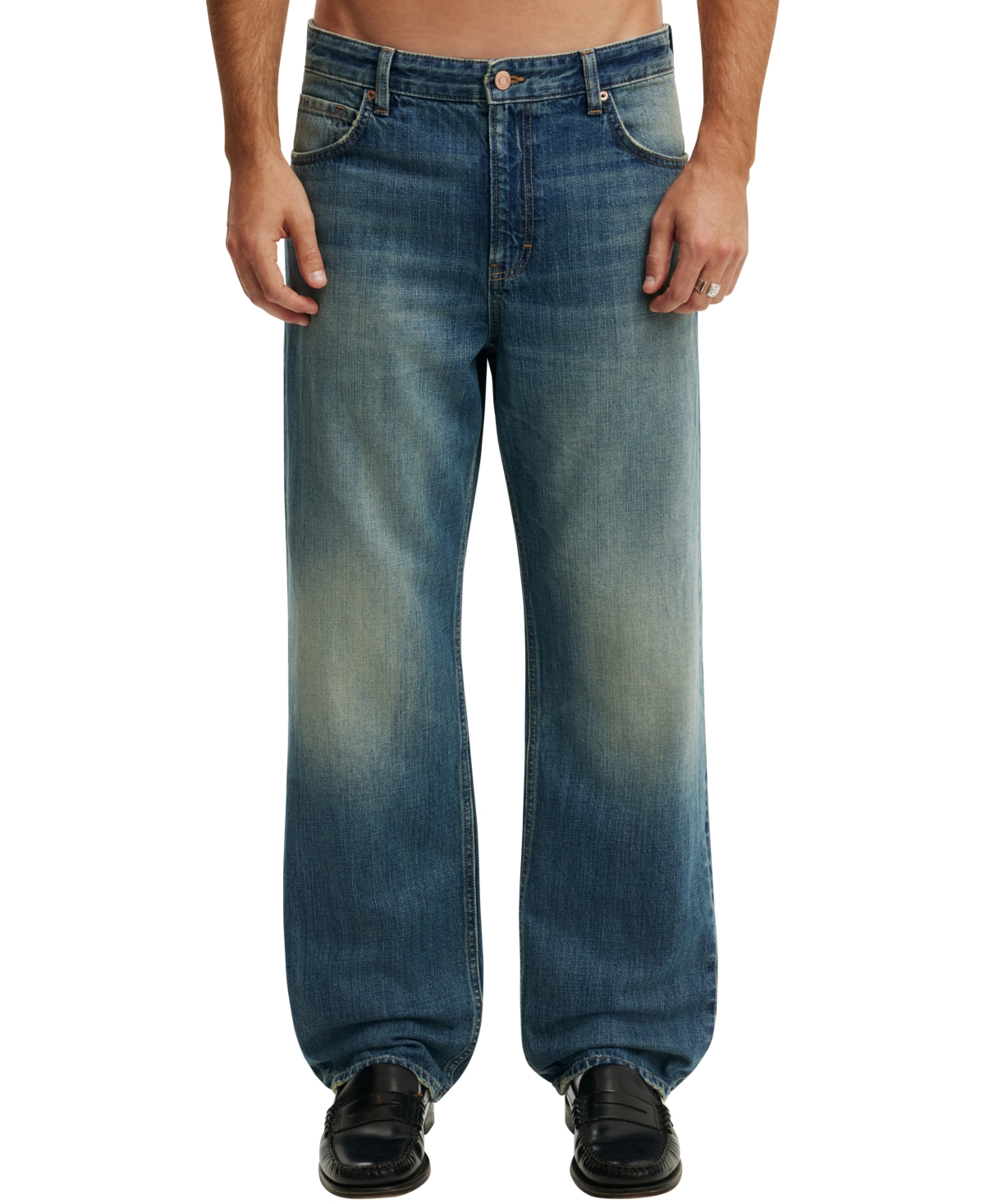 Click here for Cotton On Mens Baggy Jean - transmission blue prices