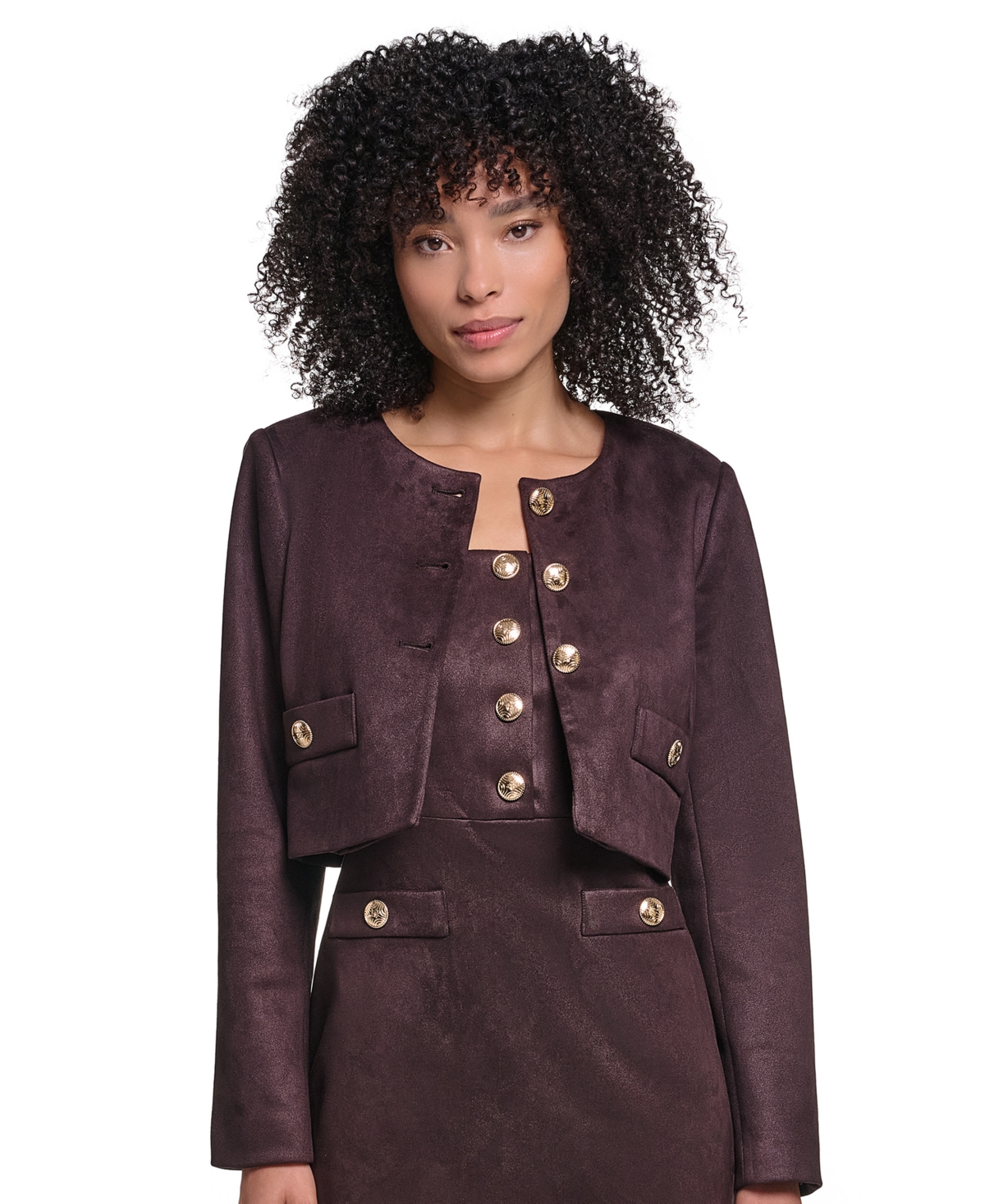 Click here for Karl Lagerfeld Paris Womens Faux Suede Jacket - Es... prices