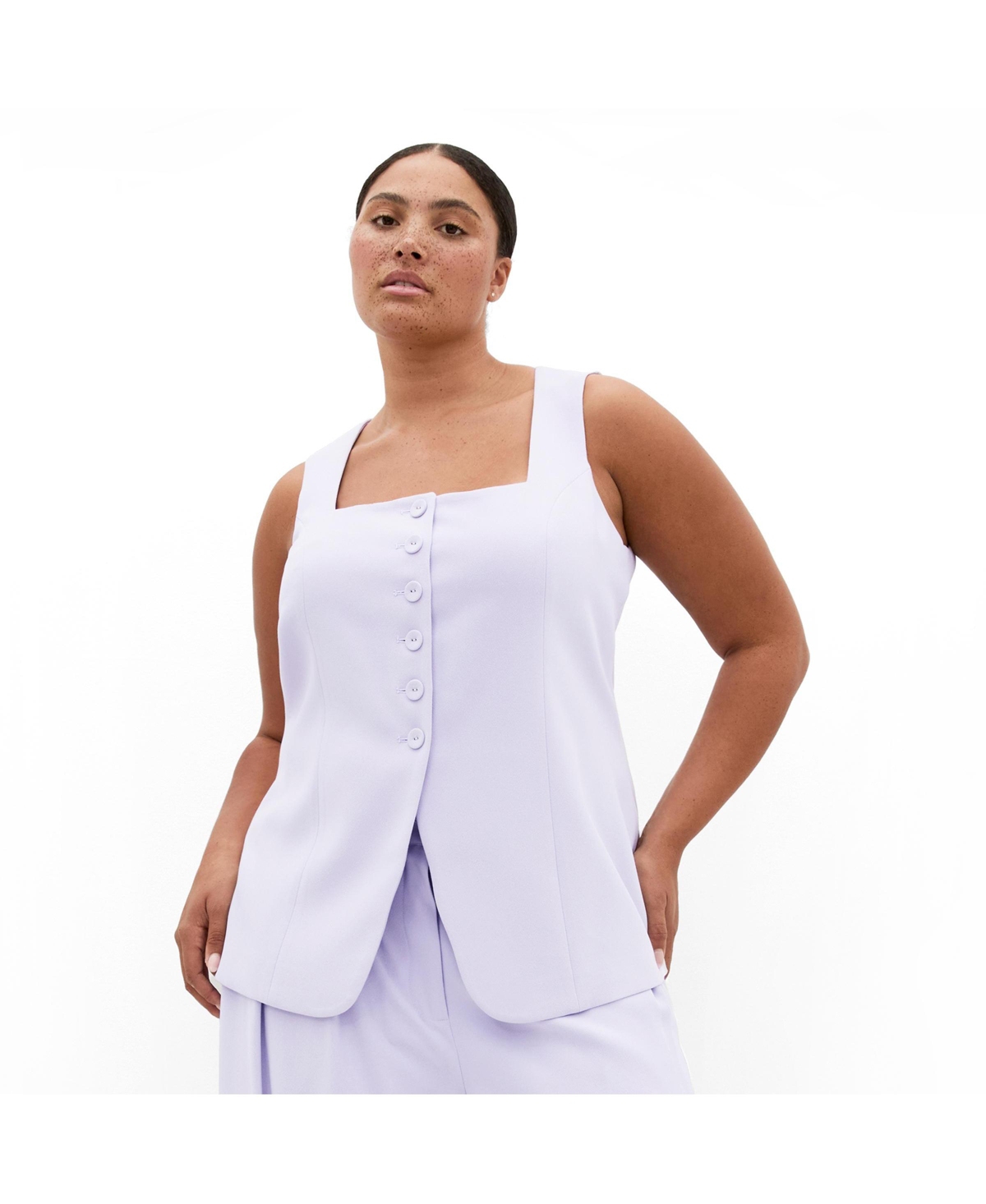 Click here for City Chic Womens Abbie Vest - Lilac prices