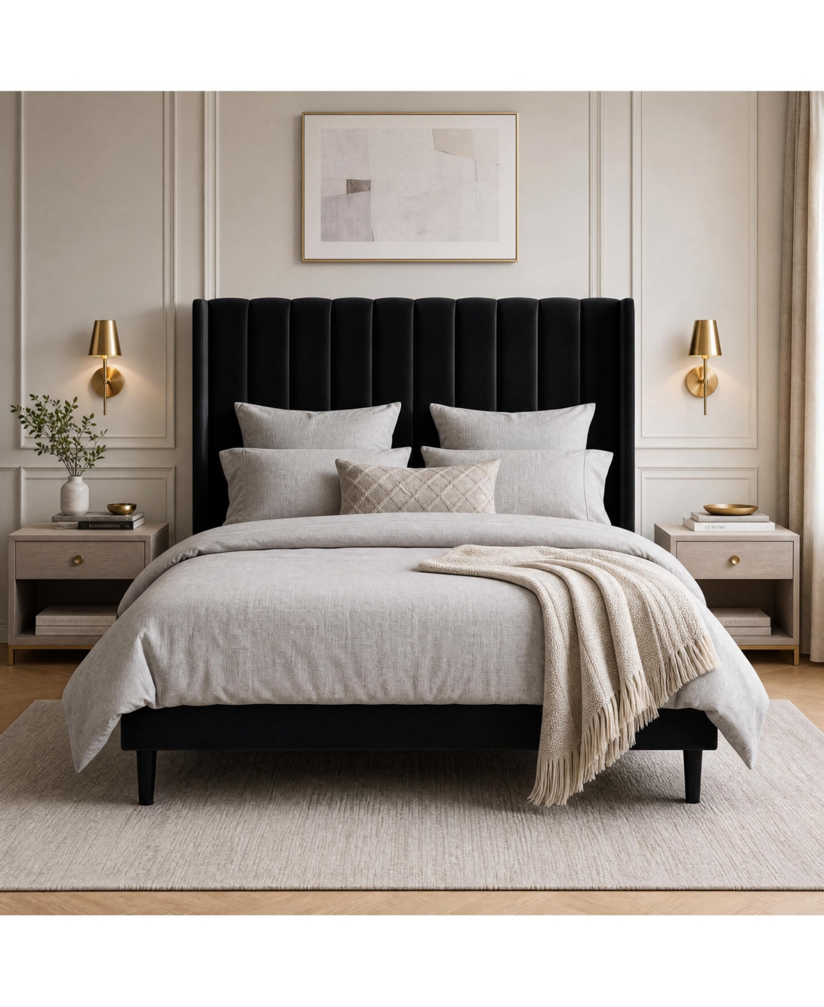 Click here for homfan Upholstered Platform Bed Frame - 52 Velvet... prices