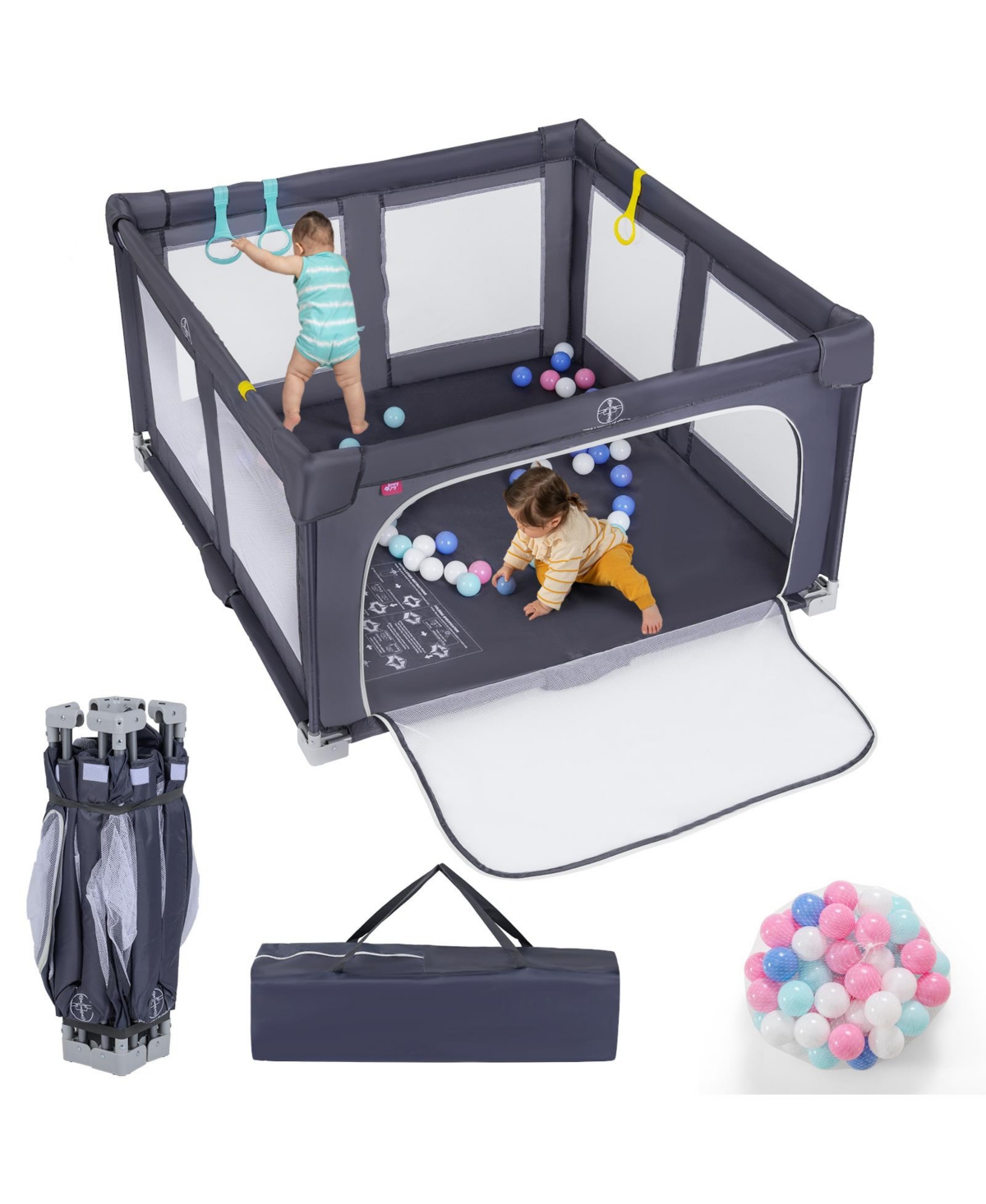 Click here for Slickblue Foldable Toddler Playpen with Safety Bar... prices