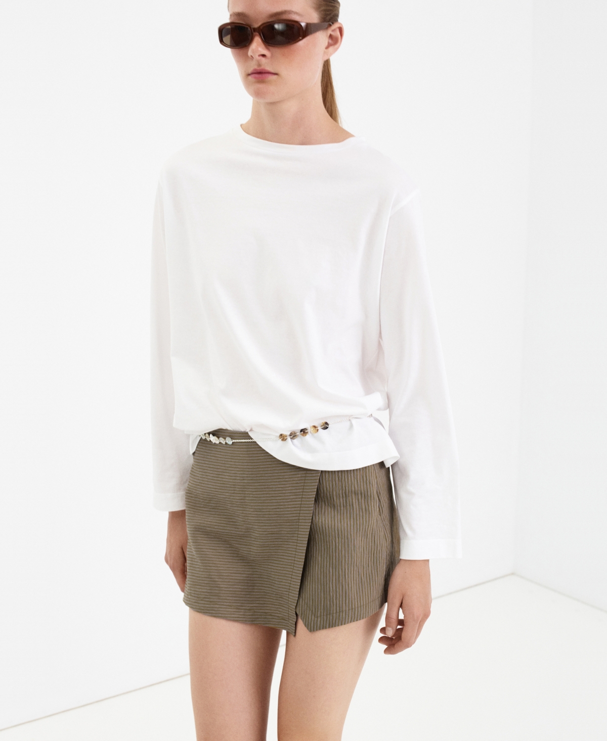Click here for Mango Womens Lyocell Skort - Green prices