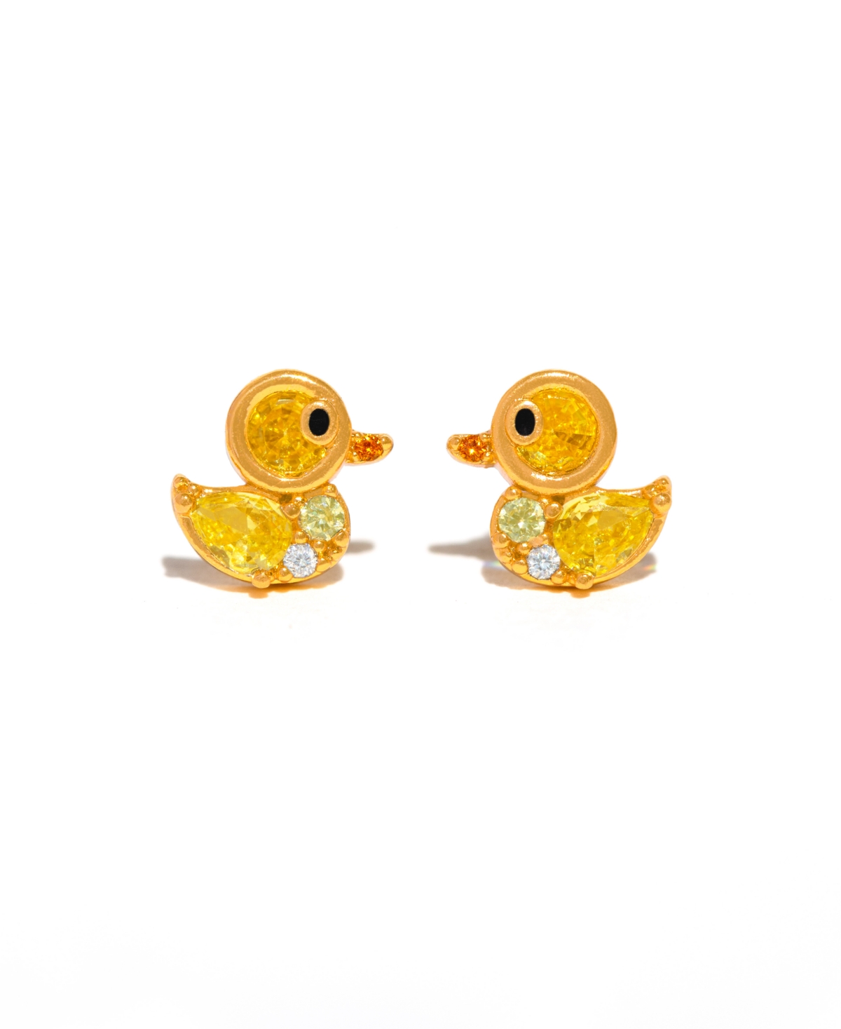Click here for Girls Crew Crystal Rubber Ducky Earrings - Gold prices