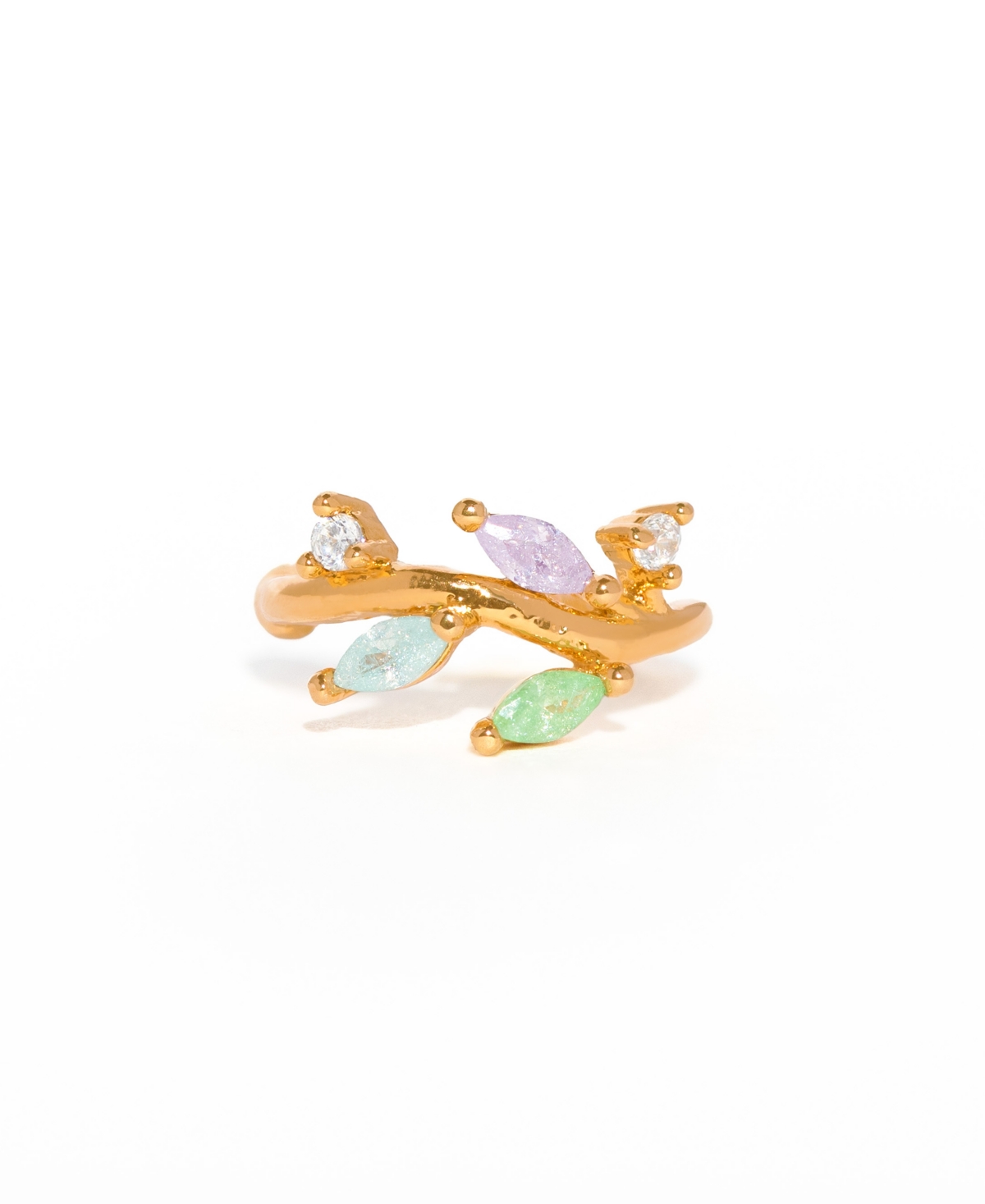 Click here for Girls Crew Crystal Pastel Leaf Ear Cuff - Gold prices
