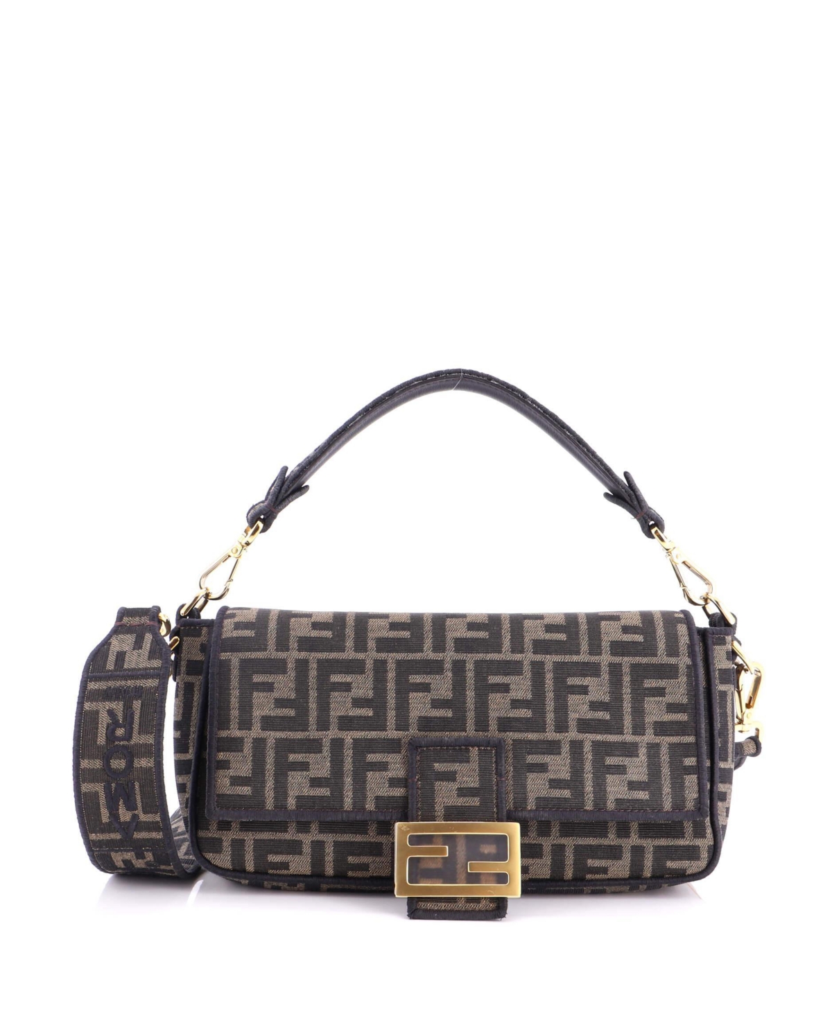 Click here for Pre-Owned Fendi Medium Baguette Nm Bag Zucca Canva... prices