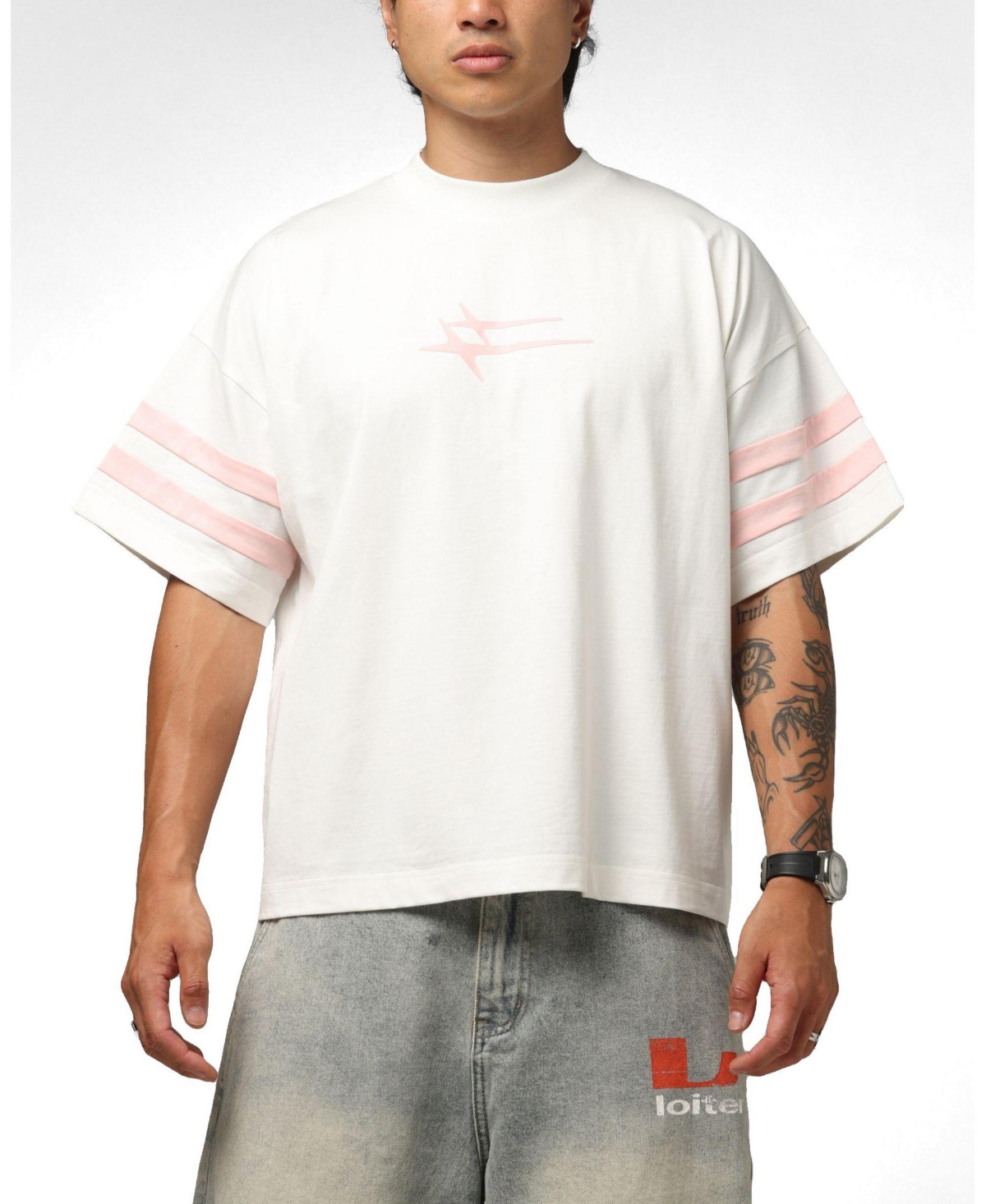 Click here for Loiter Mens Hybrid Endzone T-Shirt - White prices