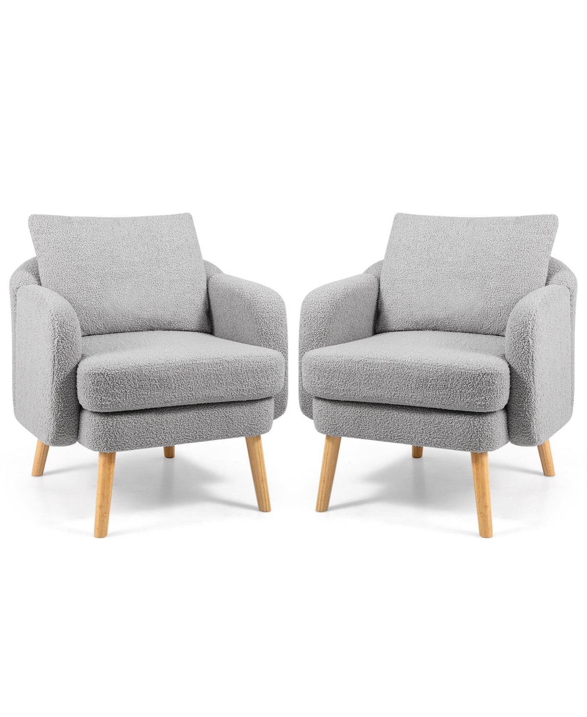 Click here for Gymax Sherpa Accent Chair Set of 2 with Seat Cushi... prices