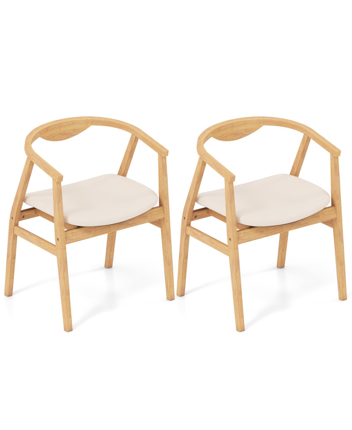 Click here for Gymax Set of 2 Leisure Bamboo Armchair Accent Chai... prices